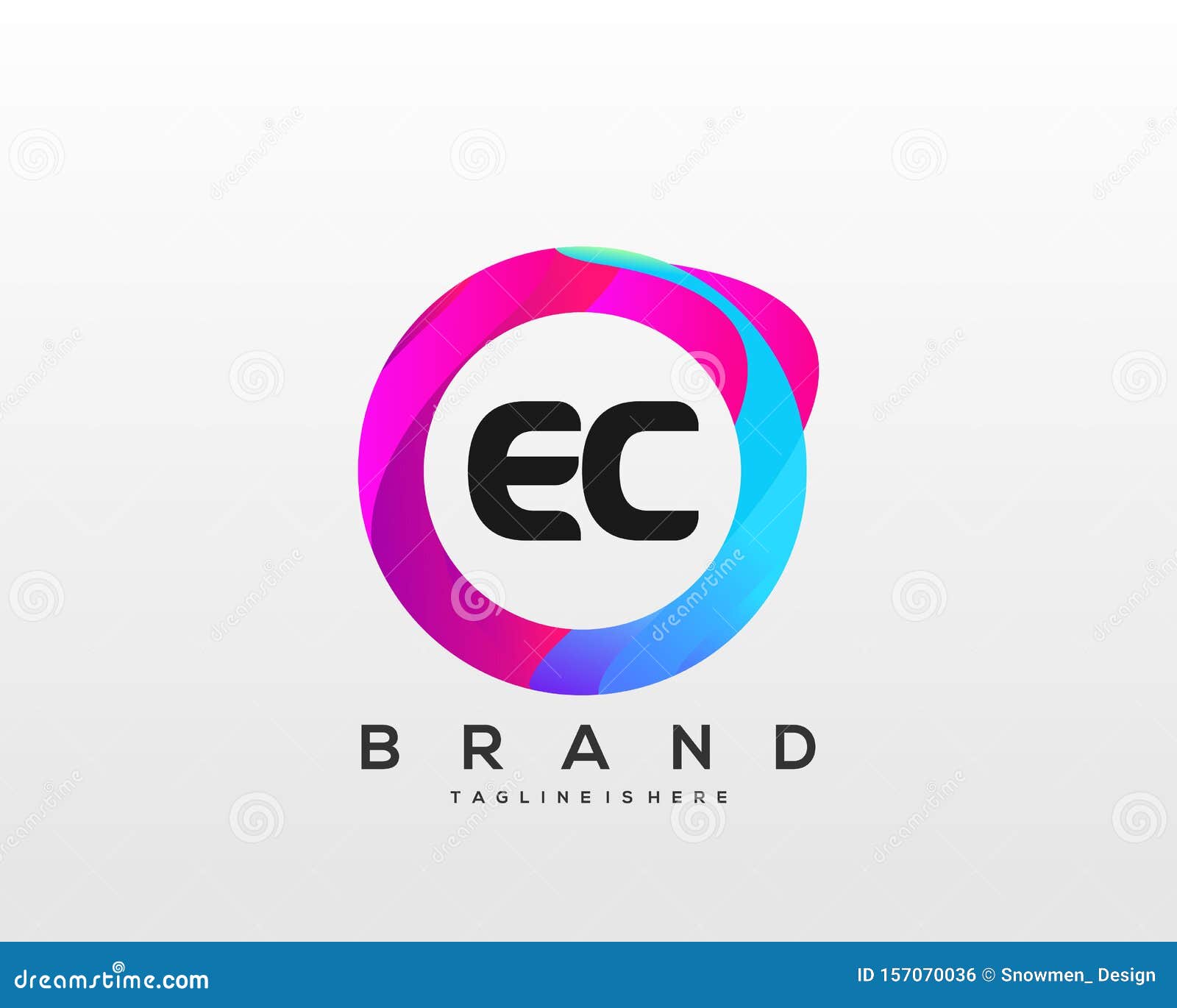 Initial Letter EC Logo with Colorful Circle Background, Letter ...