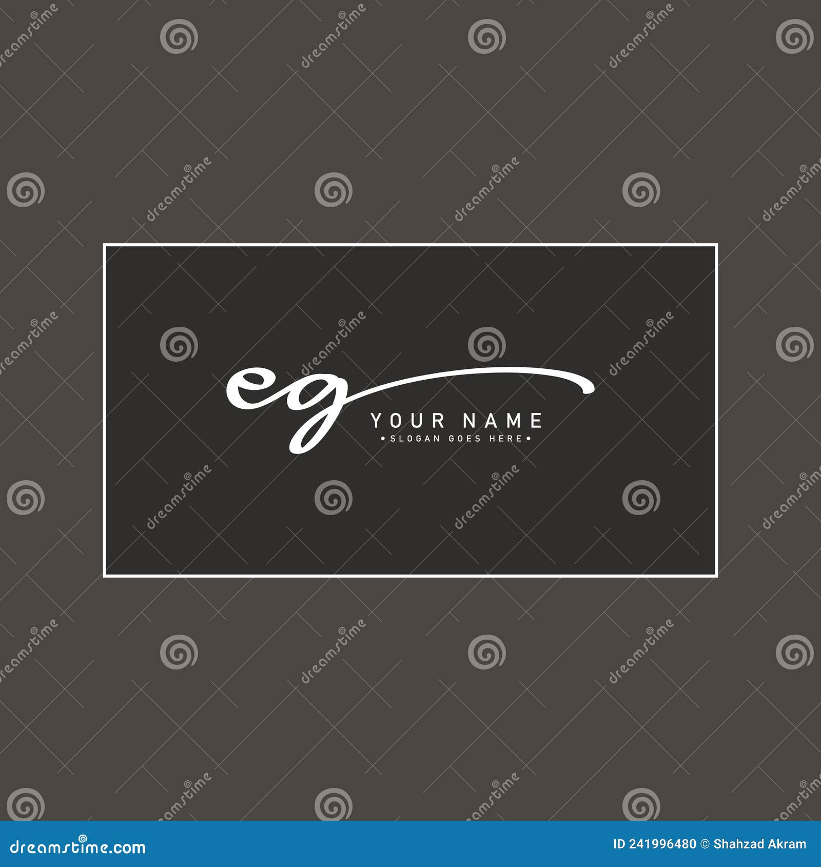 Initial Letter EG Logo - Hand Drawn Signature Style Logo Stock Vector ...