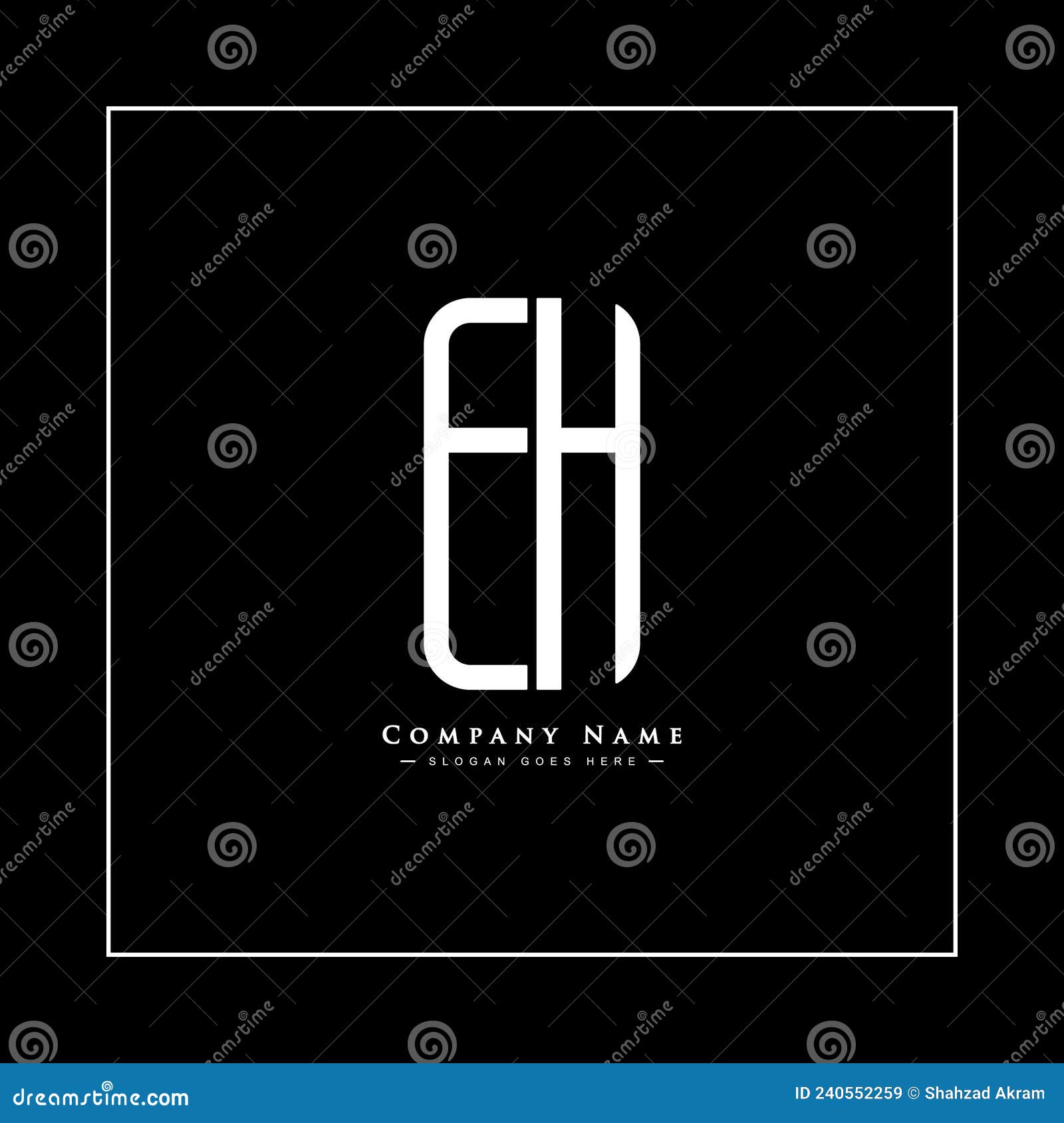 Initial Letter EH Logo - Minimal Alphabet Logo Stock Vector ...