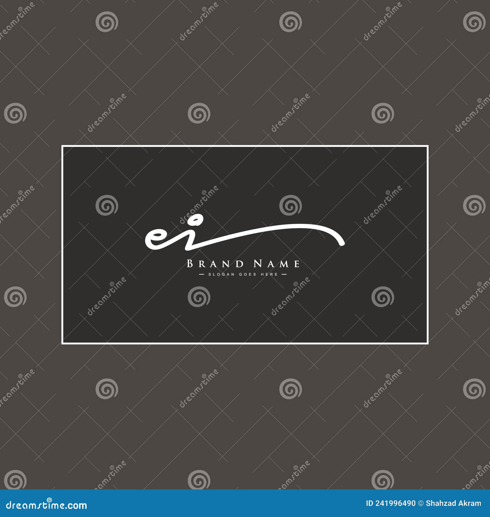 Initial Letter EI Logo - Handwritten Signature Style Logo Stock Vector ...