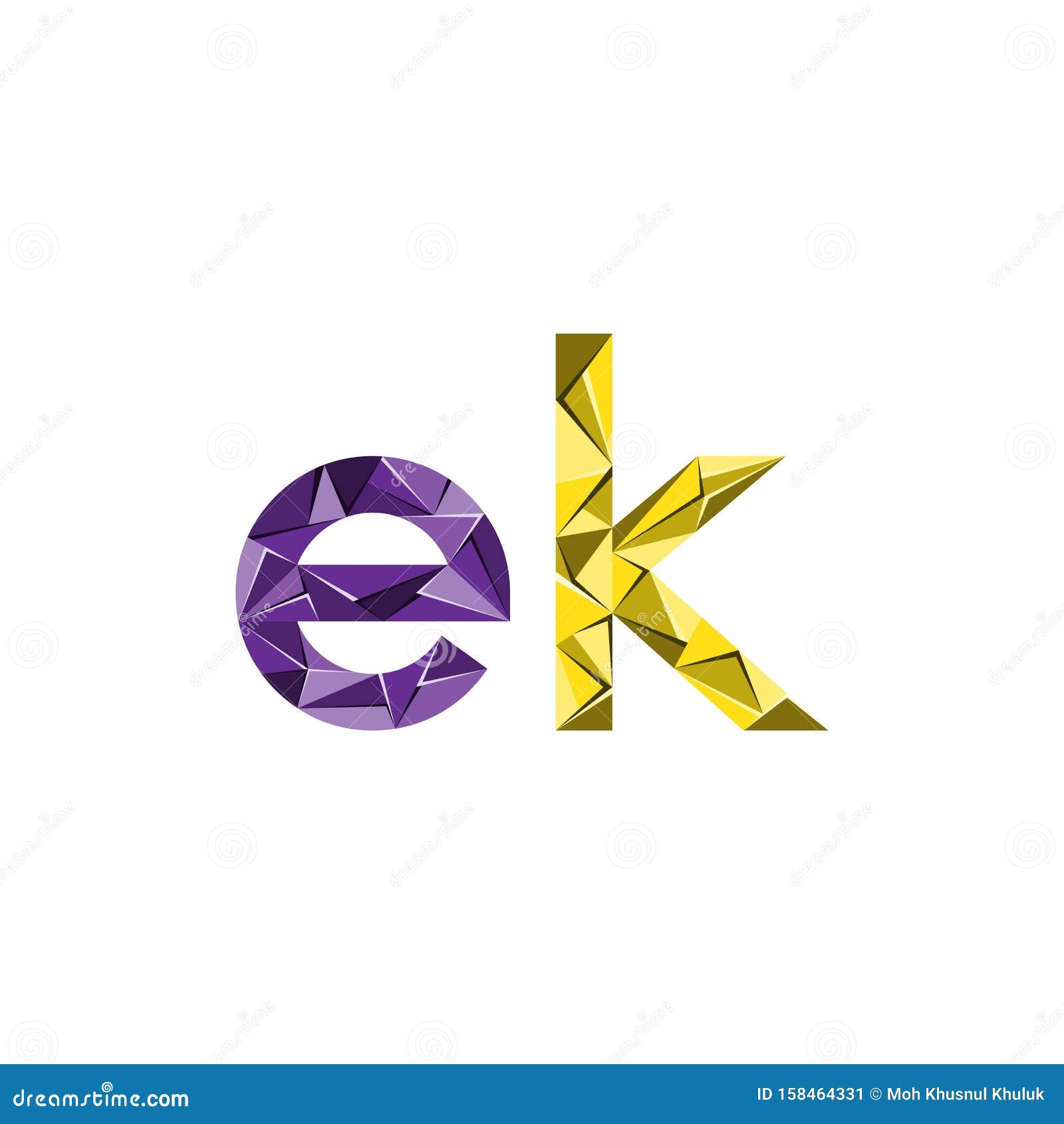 Initial Letter Ek Abstract Triangle Logo Vector Stock Vector ...