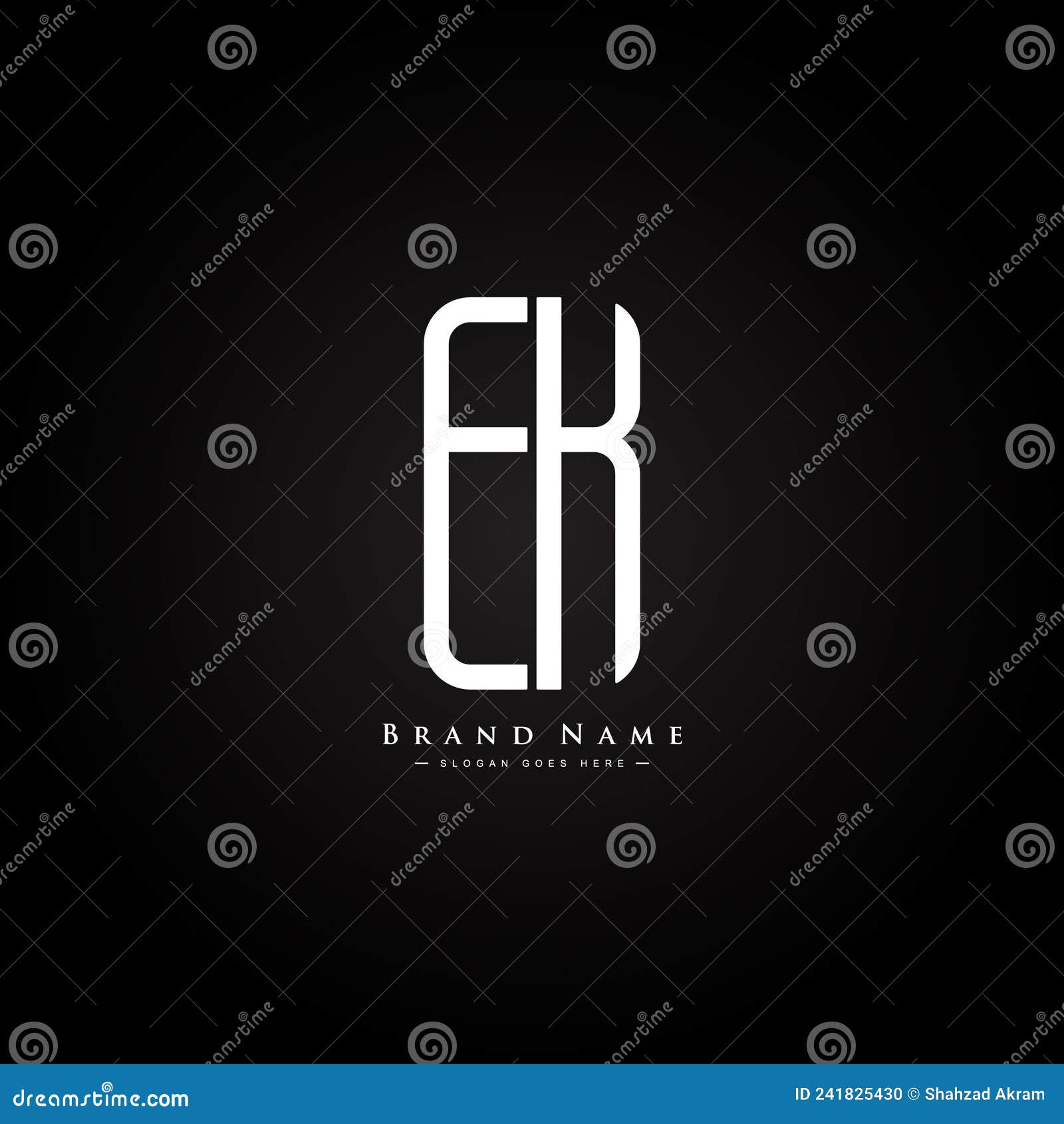 Initial Letter EK Logo - Simple Business Logo for Alphabet E and K ...