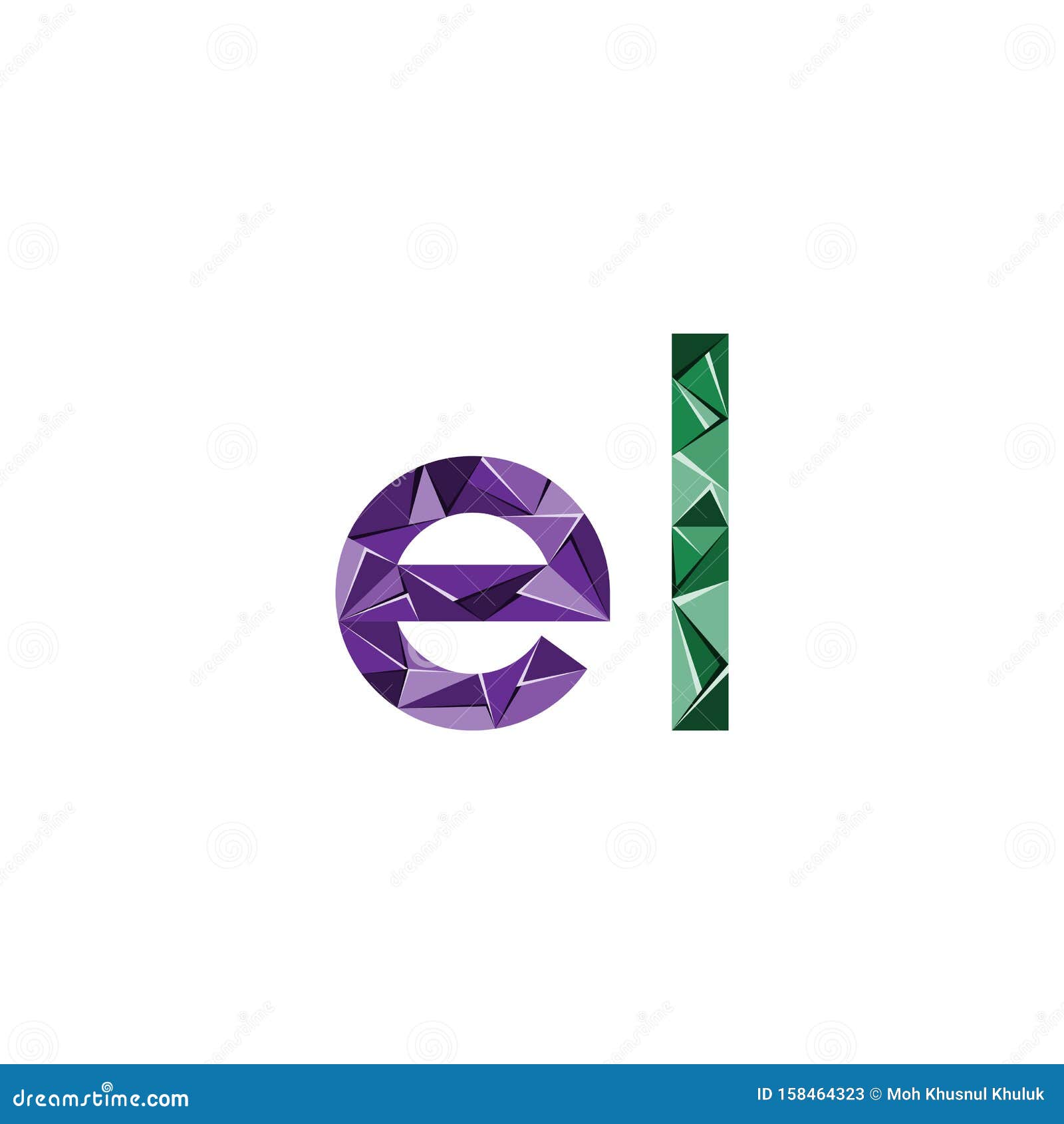 Initial Letter El Abstract Triangle Logo Vector Stock Vector ...