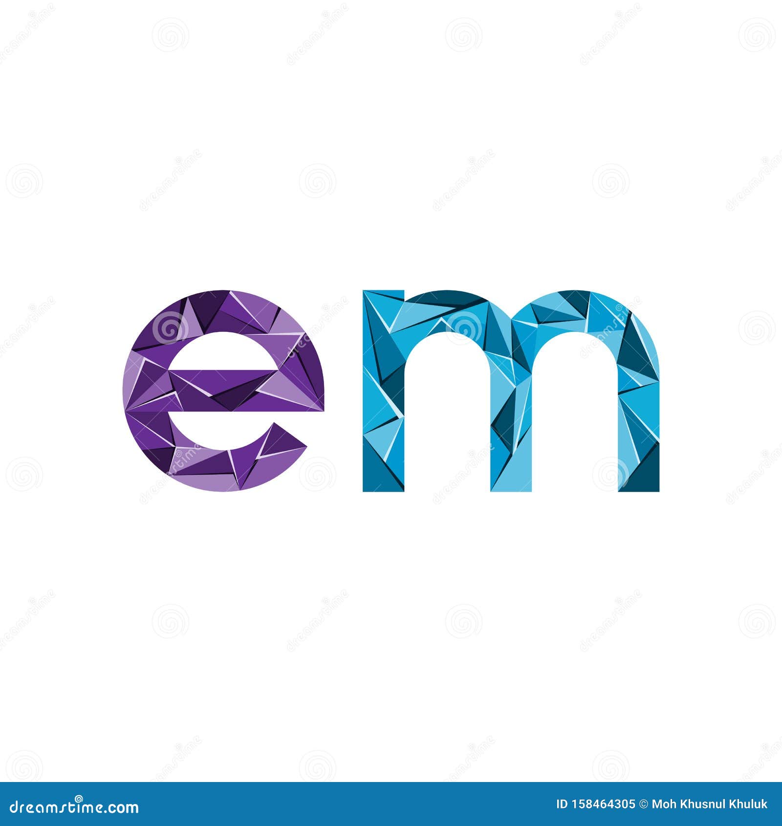 Initial Letter Em Abstract Triangle Logo Vector Stock Vector ...