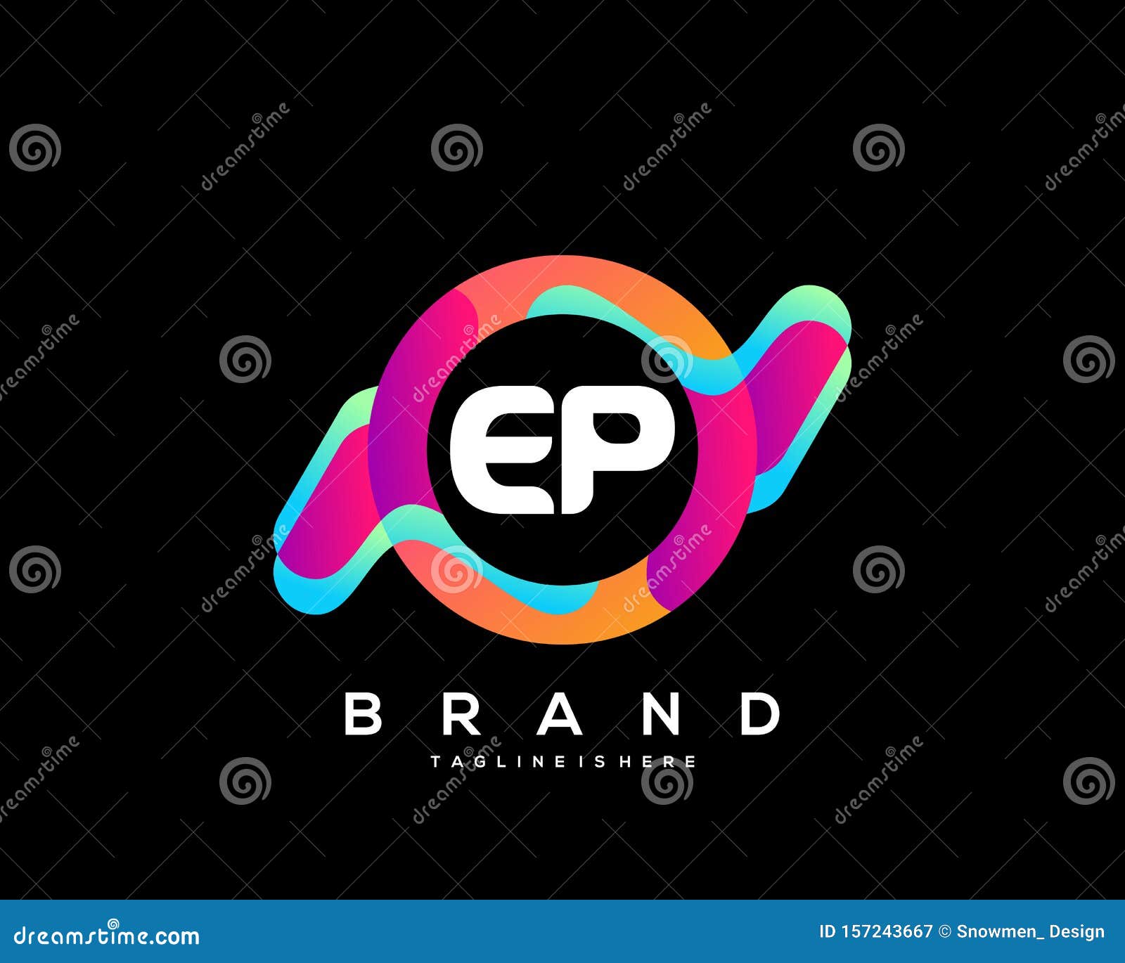 Initial Letter EP Logo With Colorful Circle Background, Letter ...