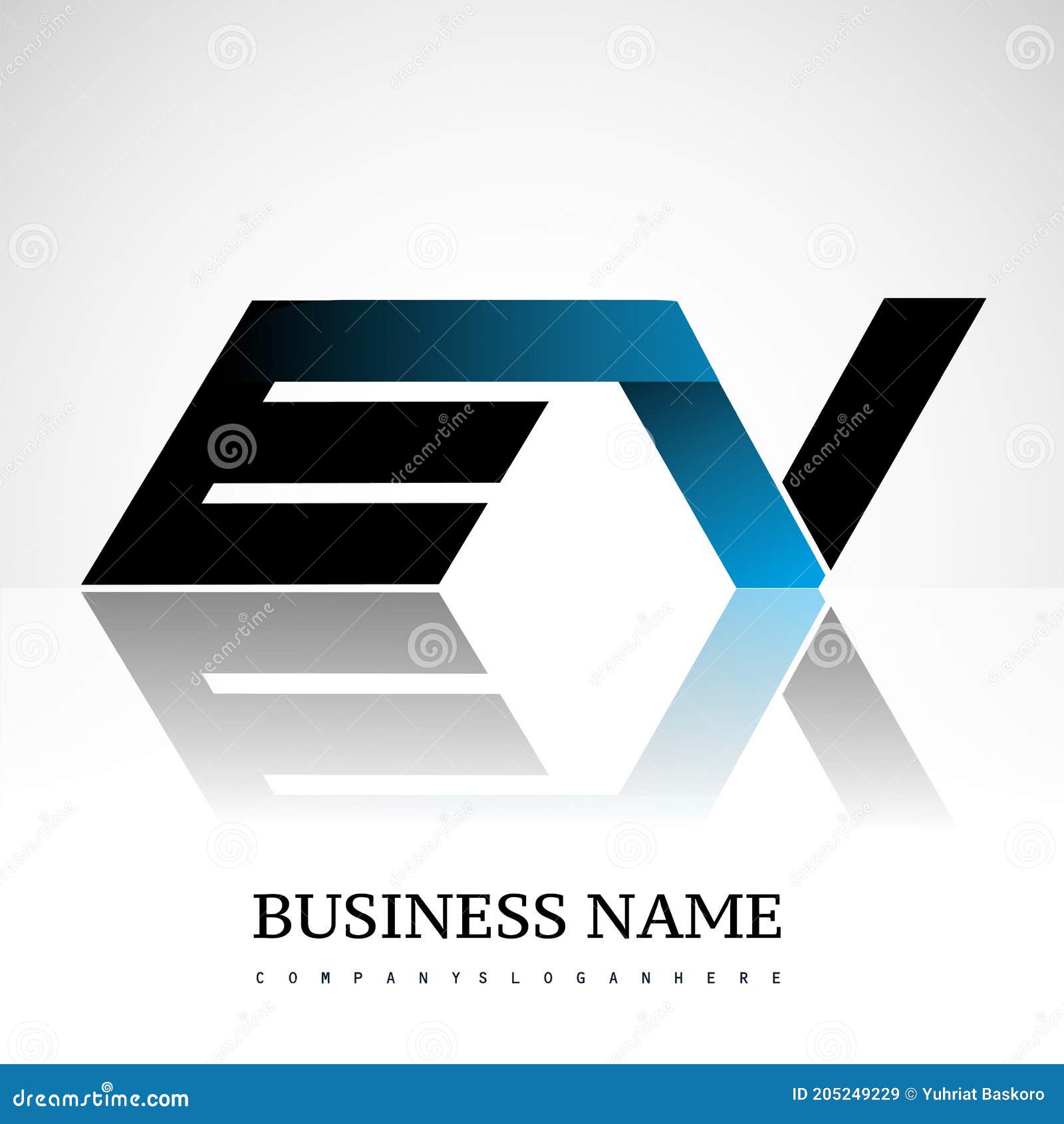 Initial Letter EV Uppercase Modern and Simple Logo Linked Blue and ...