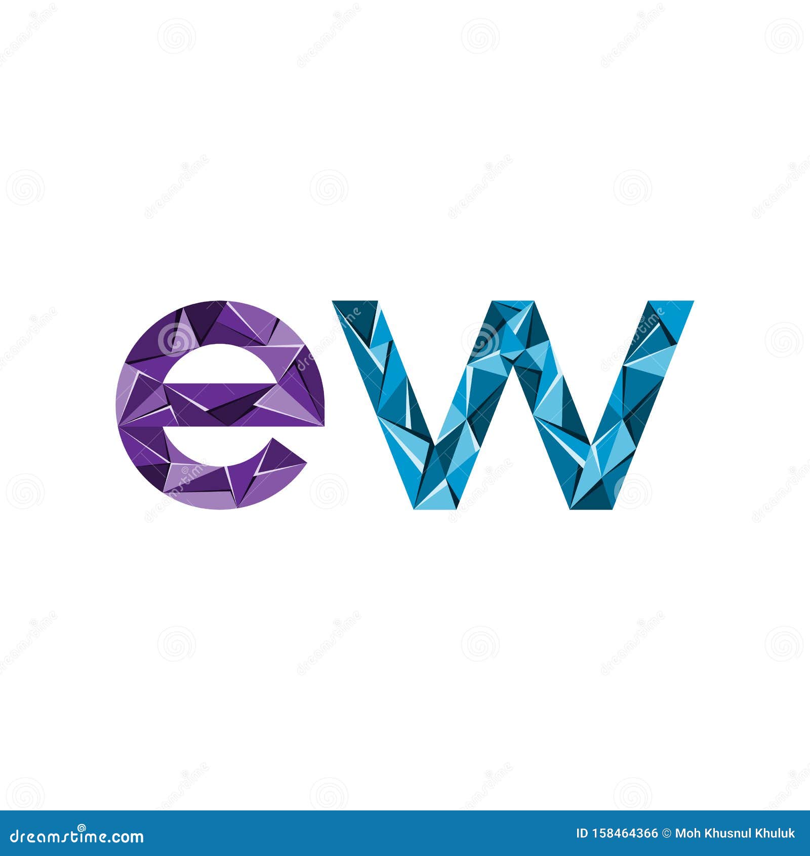 Initial Letter Ew Abstract Triangle Logo Vector Stock Vector ...