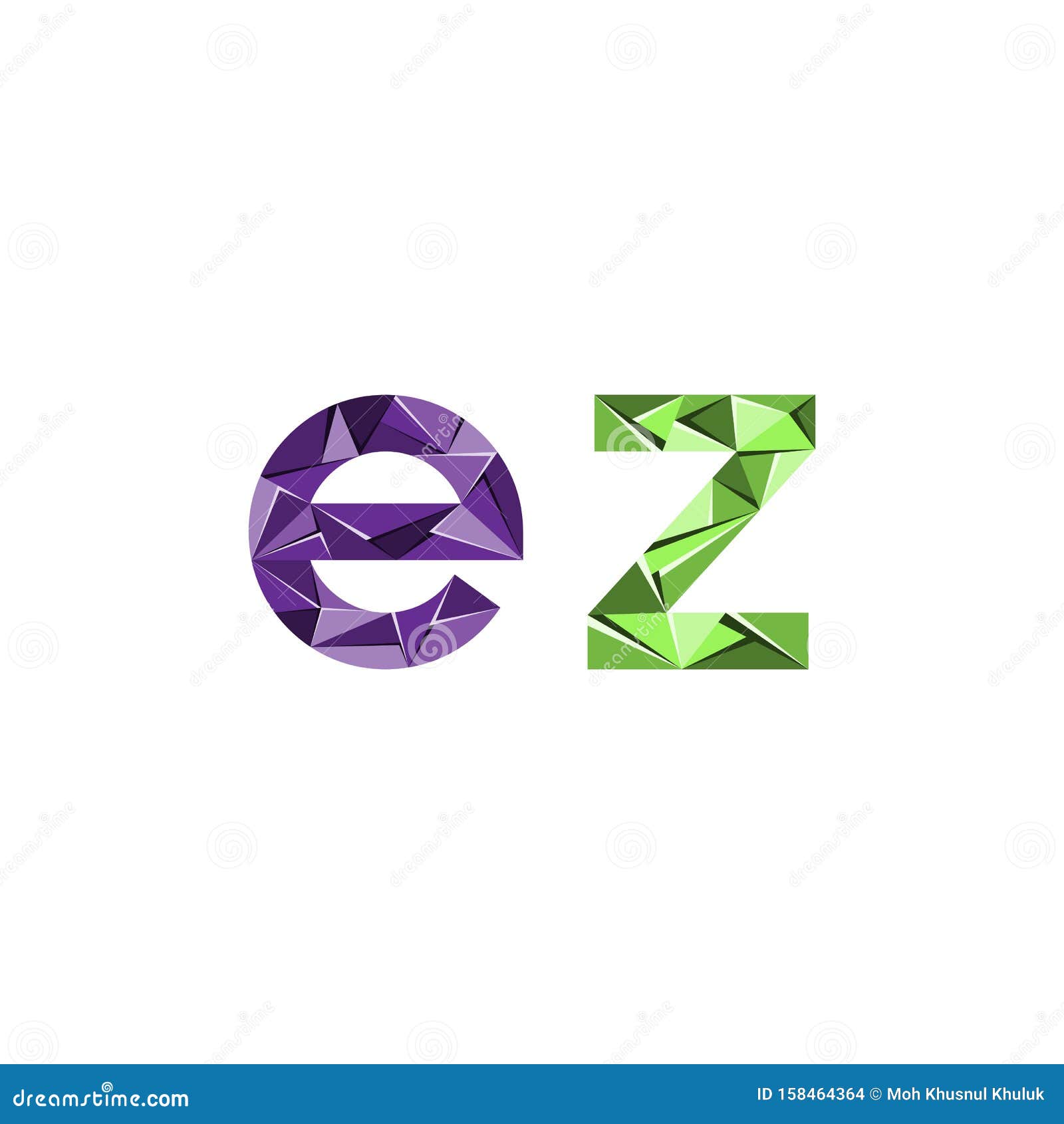 Initial Letter Ez Abstract Triangle Logo Vector Stock Vector ...