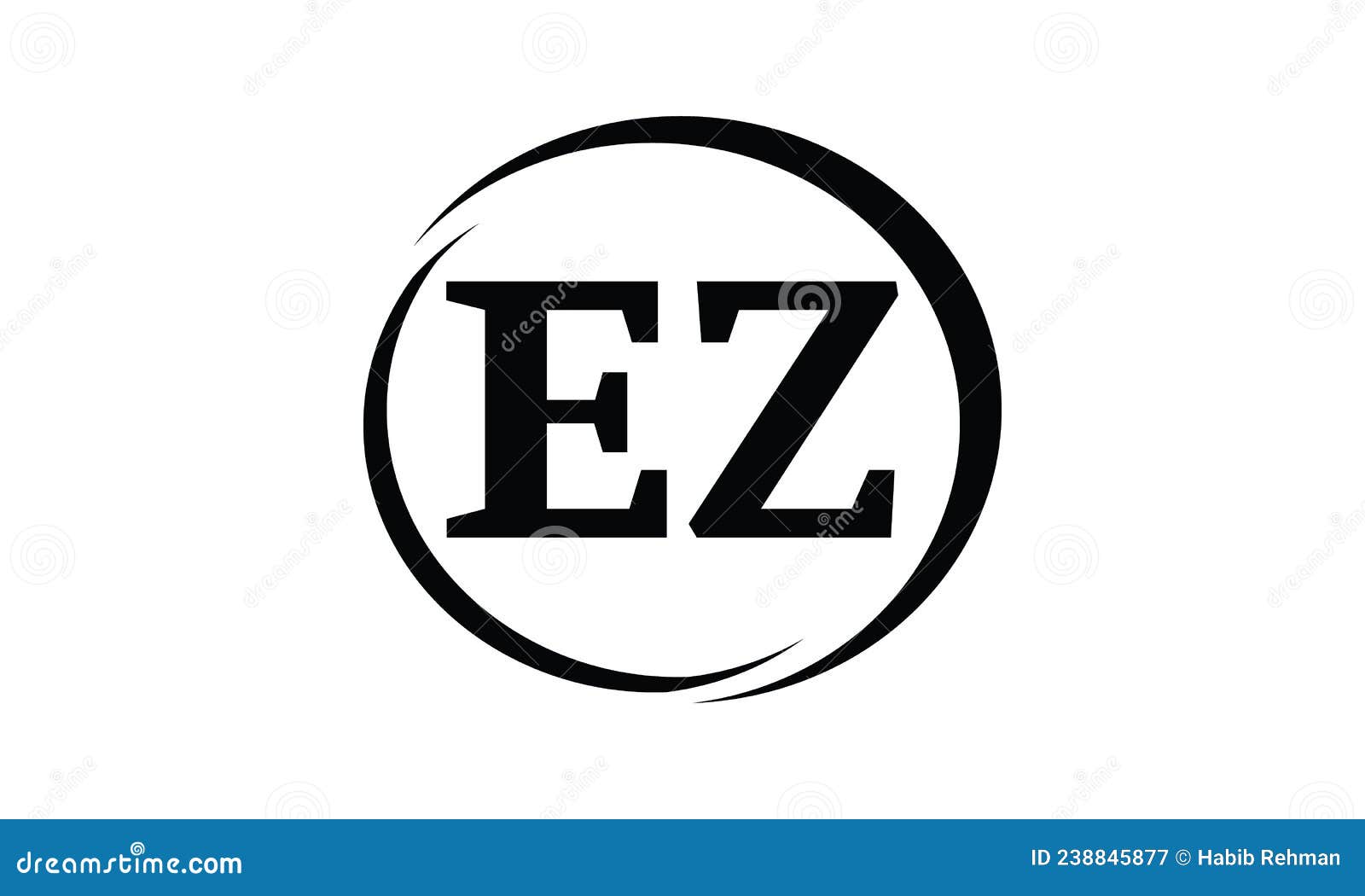Initial Letter Ez, Ze Linked Circle Lowercase Monogram Logo Black Stock ...