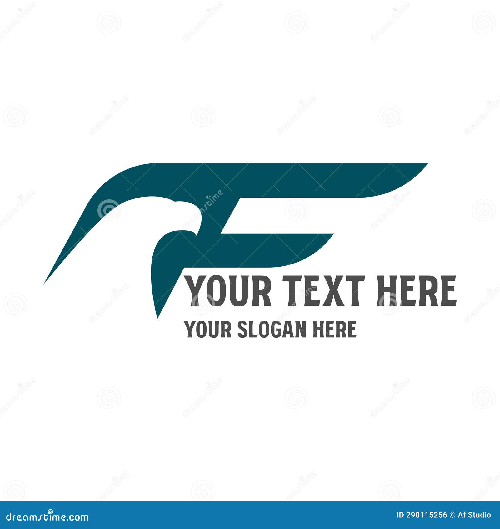 Initial Letter F for Falcon Hawk Eagle Symbol Illustration Stock Vector ...