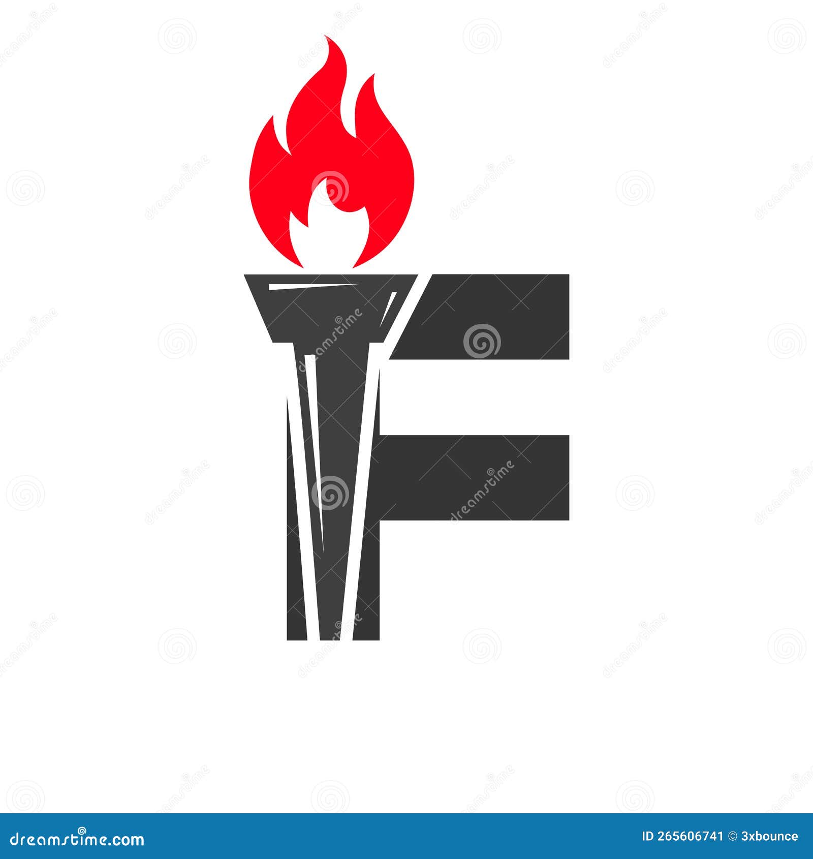 Initial Letter F Fire Torch Concept with Fire and Torch Icon Vector ...