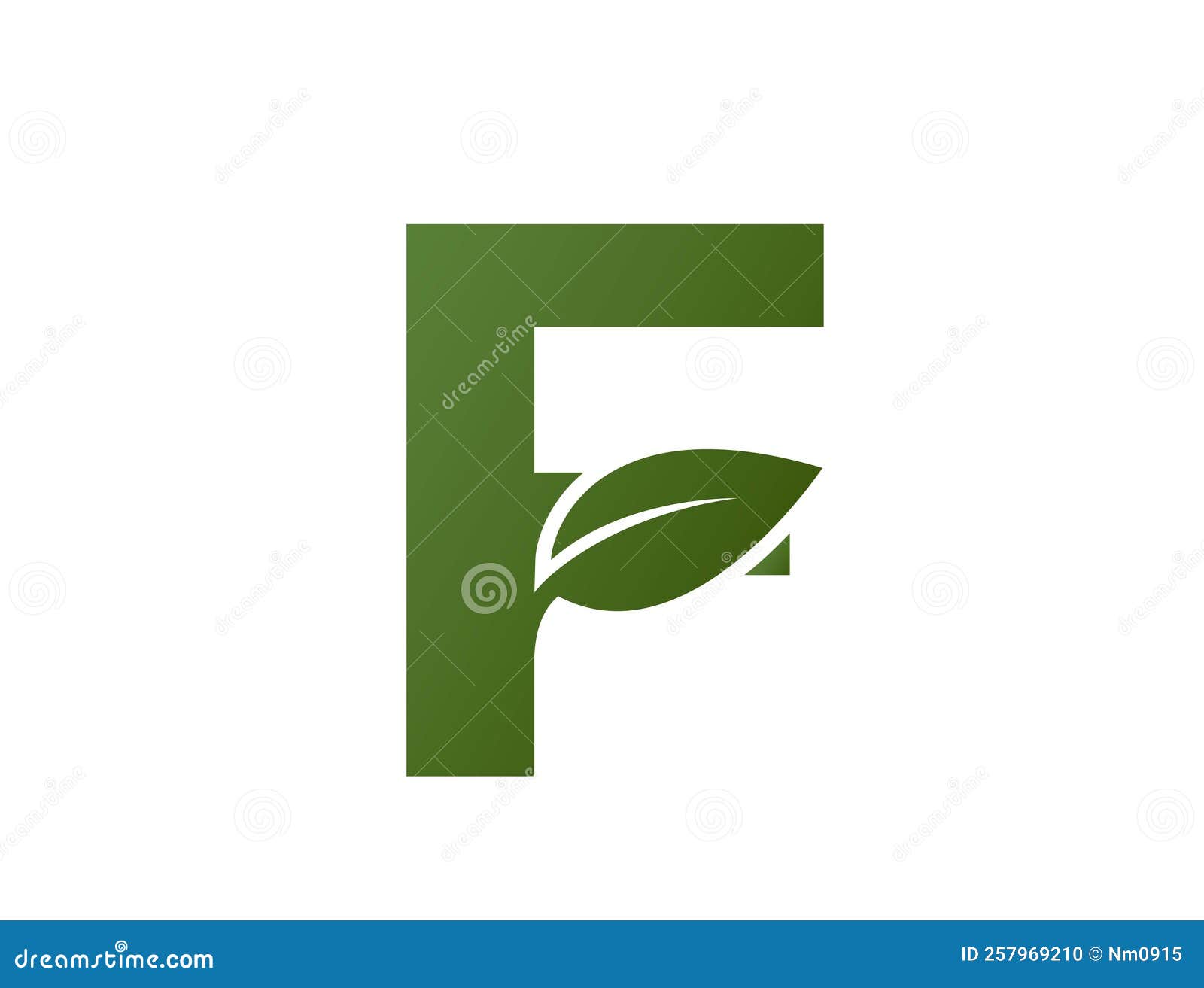 Initial Letter F with Leaf Logo. Alphabet Logotype Design. Eco Friendly ...