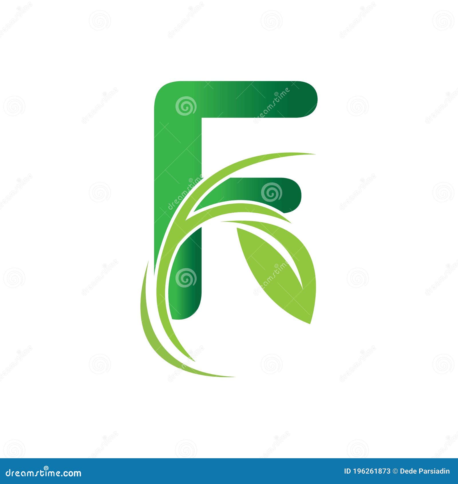Initial Letter F with Leaf Logo,green Eco Leaf Letter F Logo Design ...
