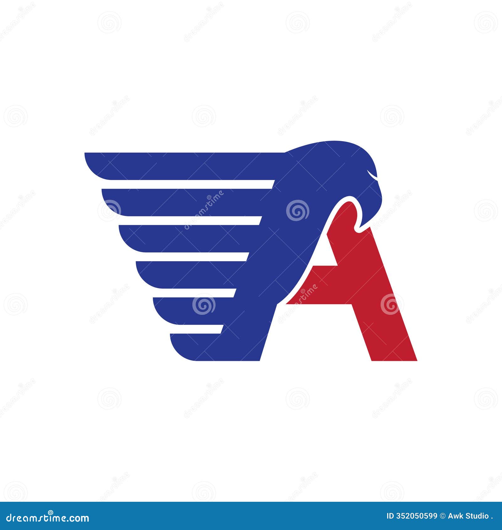 Letter A Falcon With Wing Logo Vector Illustration | CartoonDealer.com ...