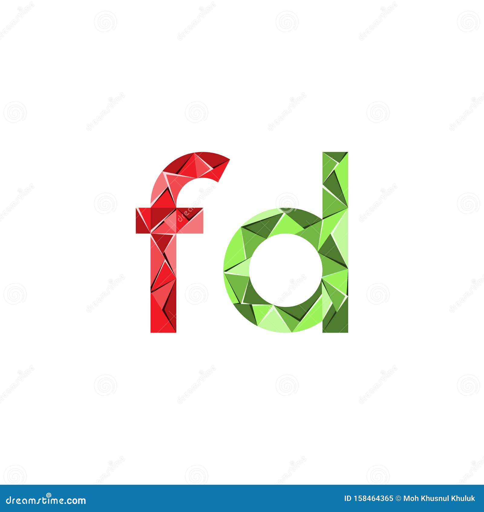 Initial Letter Fd Abstract Triangle Logo Vector Stock Vector ...