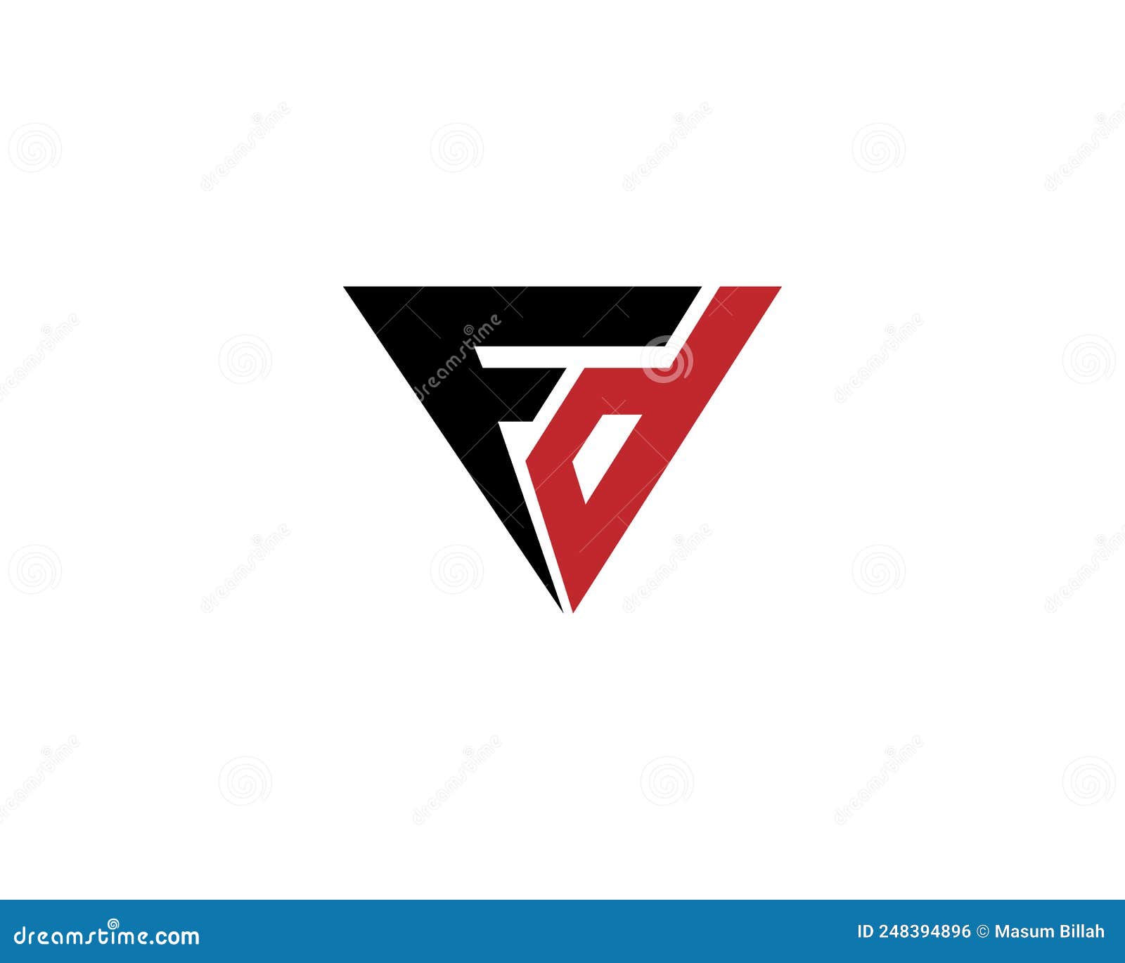 Initial Letter Fd Logo with Triangle Shape. Stock Vector - Illustration ...