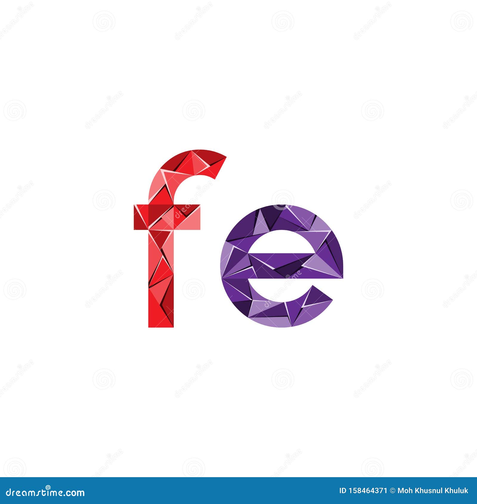 Initial Letter Fe Abstract Triangle Logo Vector Stock Vector ...
