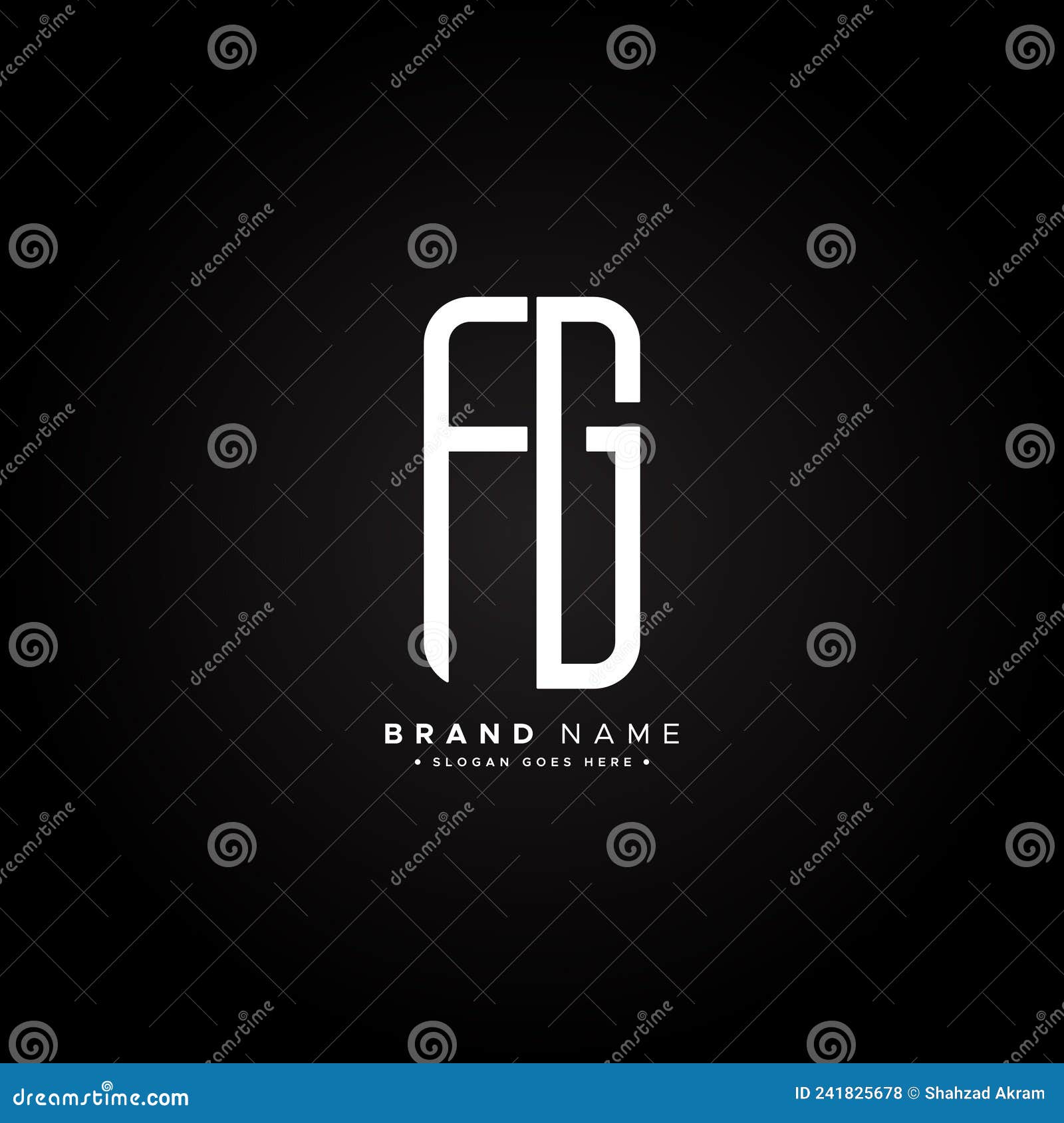 Initial Letter FG Logo - Minimal Alphabet Logo Stock Vector ...