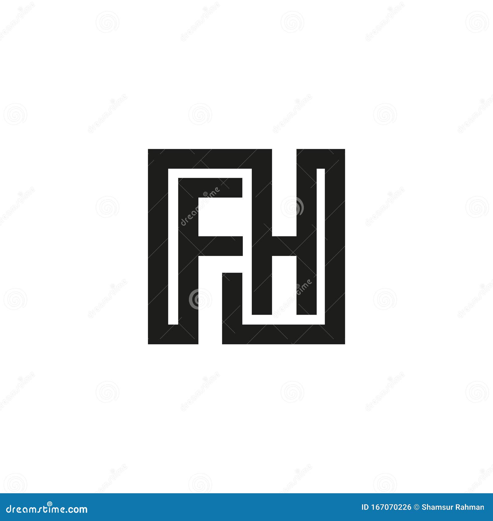 Initial Letter Fh or Hf Logo Vector Logo Designs Stock Vector ...