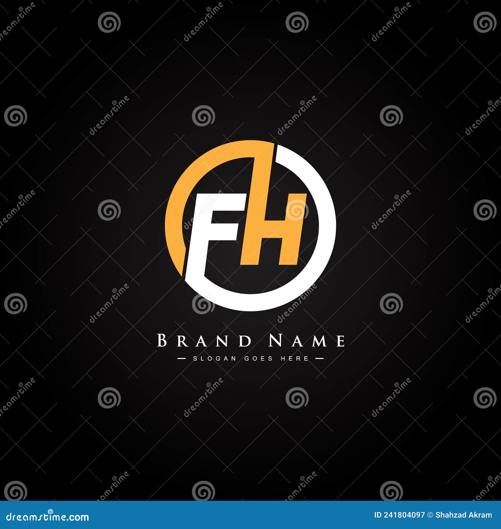 Initial Letter FH Logo, Minimal Alphabet Logo Cartoon Vector ...