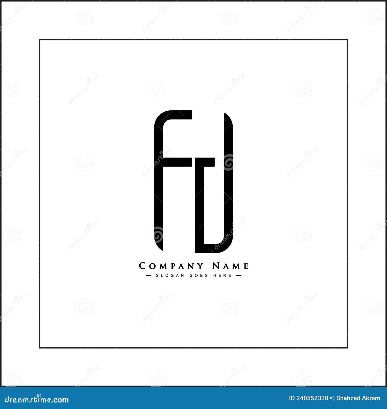 Initial Letter FJ Logo - Minimal Alphabet Logo Stock Vector ...