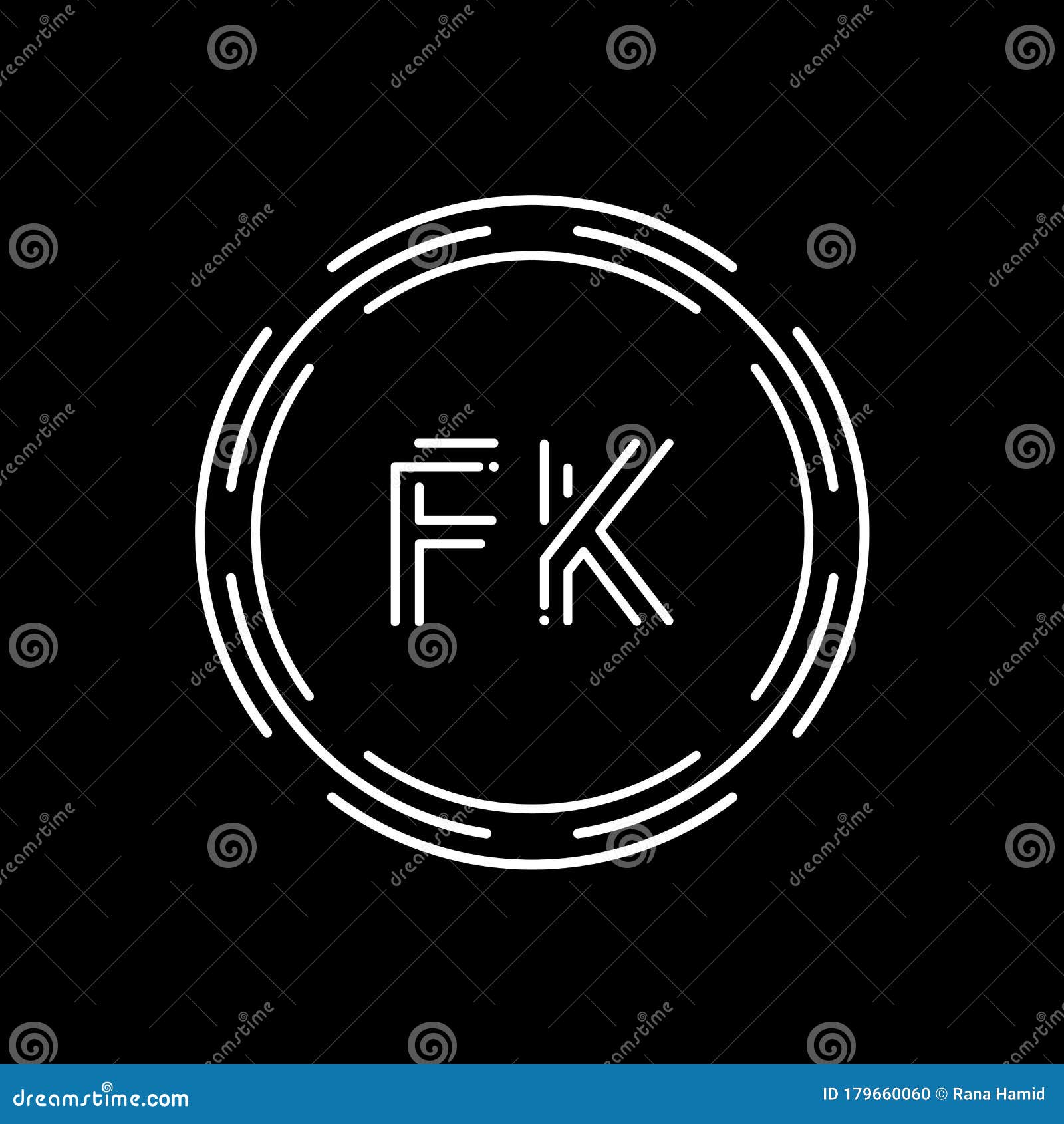 Initial Letter FK Logo Design Vector Template. Creative Linked ...