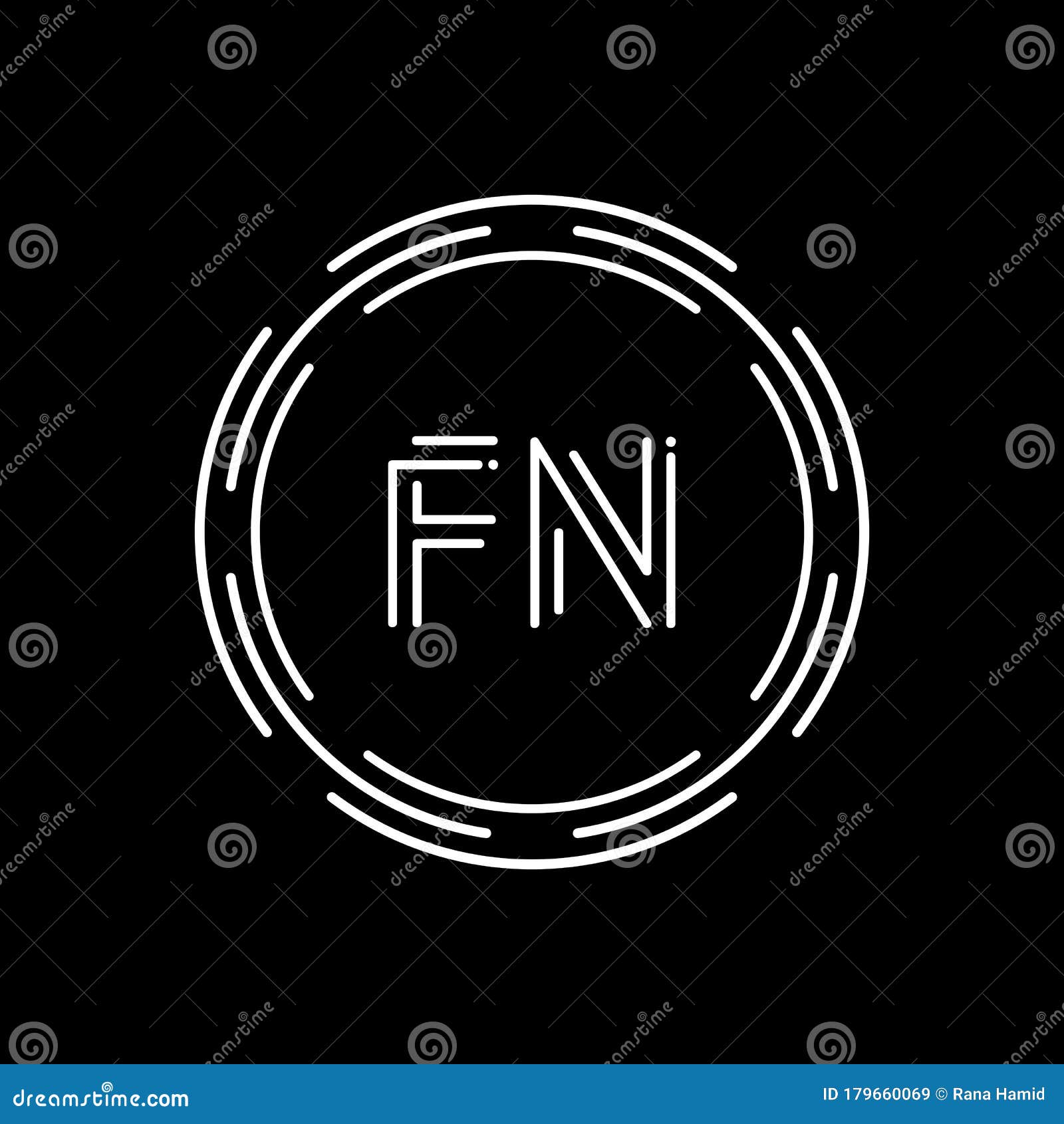 Initial Letter FN Logo Design Vector Template. Creative Linked ...
