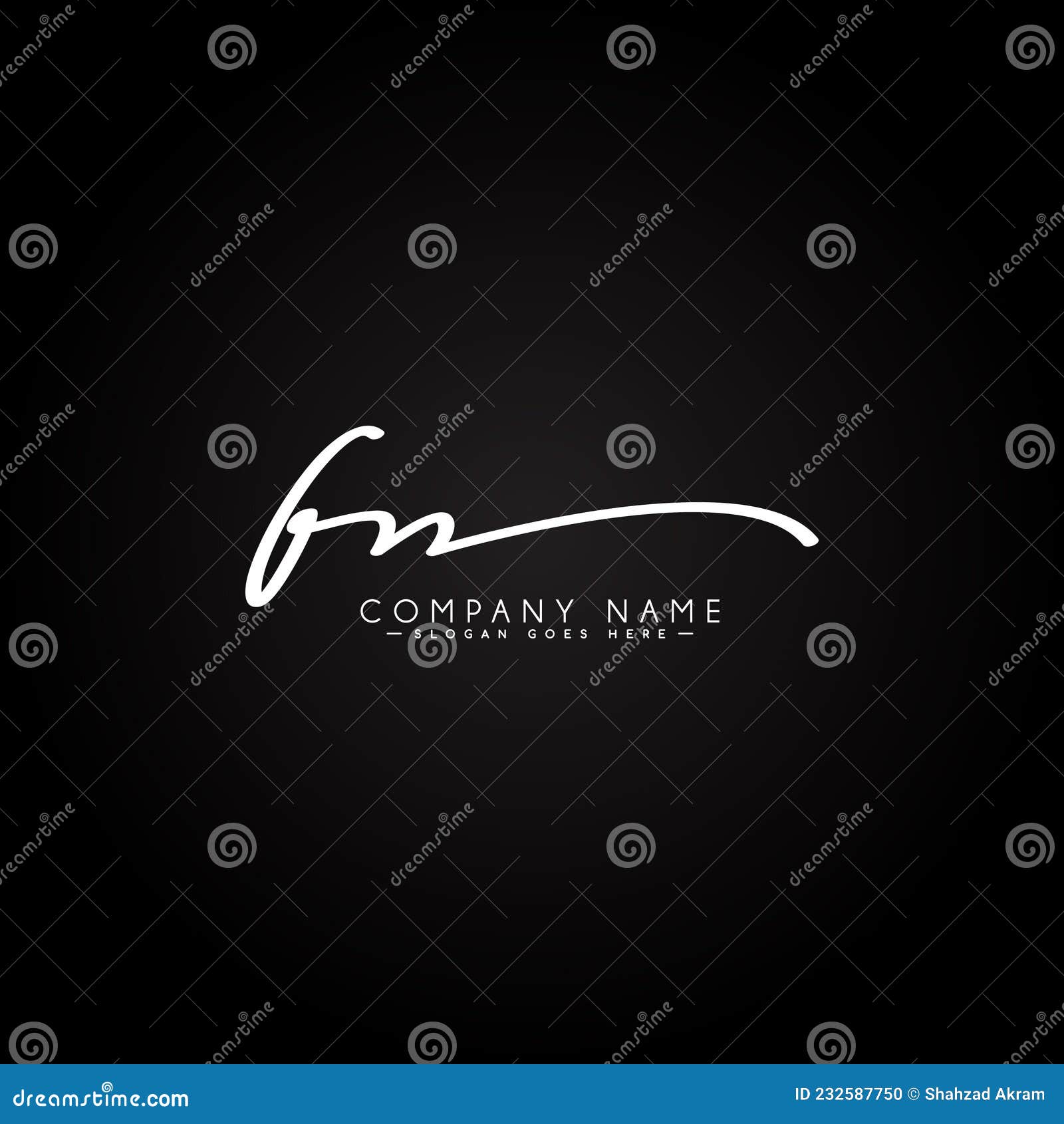 Initial Letter FN Logo - Handwritten Signature Logo Stock Vector ...