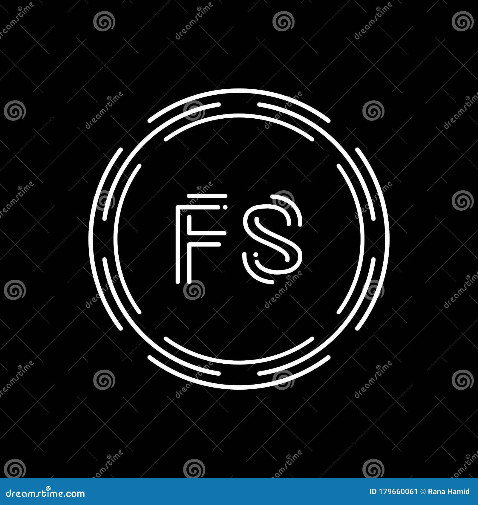 Initial Letter FS Logo Design Vector Template. Creative Linked ...