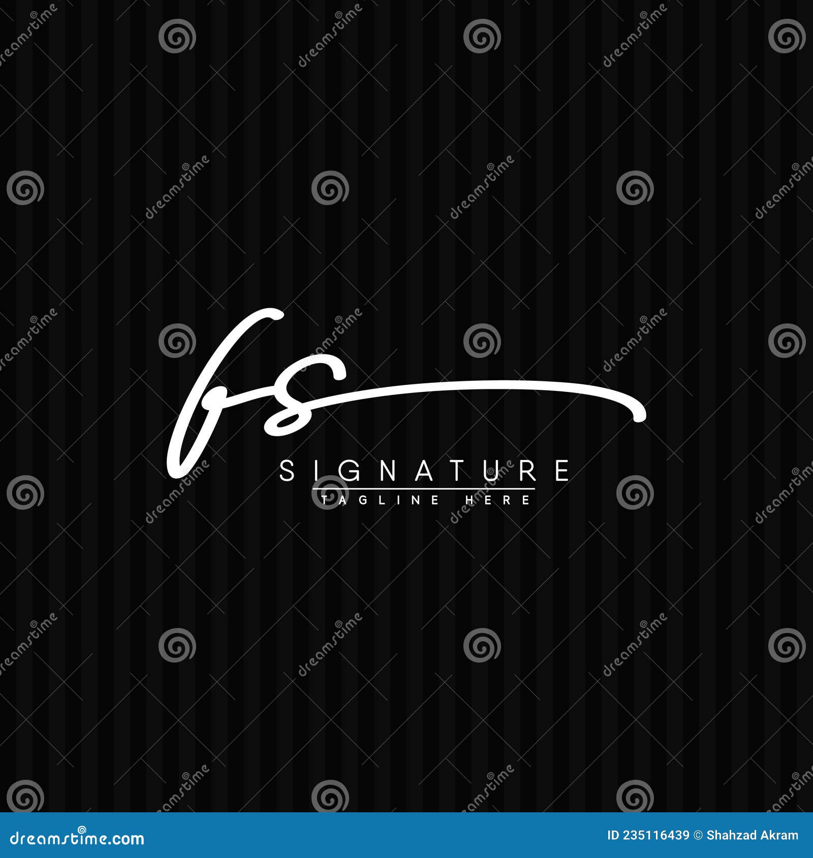 Initial Letter FS Logo - Hand Drawn Signature Style Logo Stock Vector ...