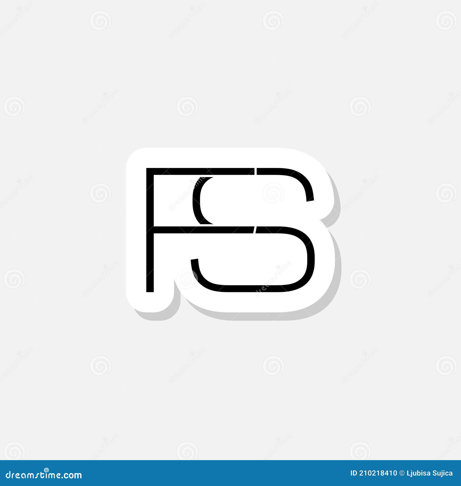 Initial Letter FS Logo Sticker Stock Vector - Illustration of concept ...