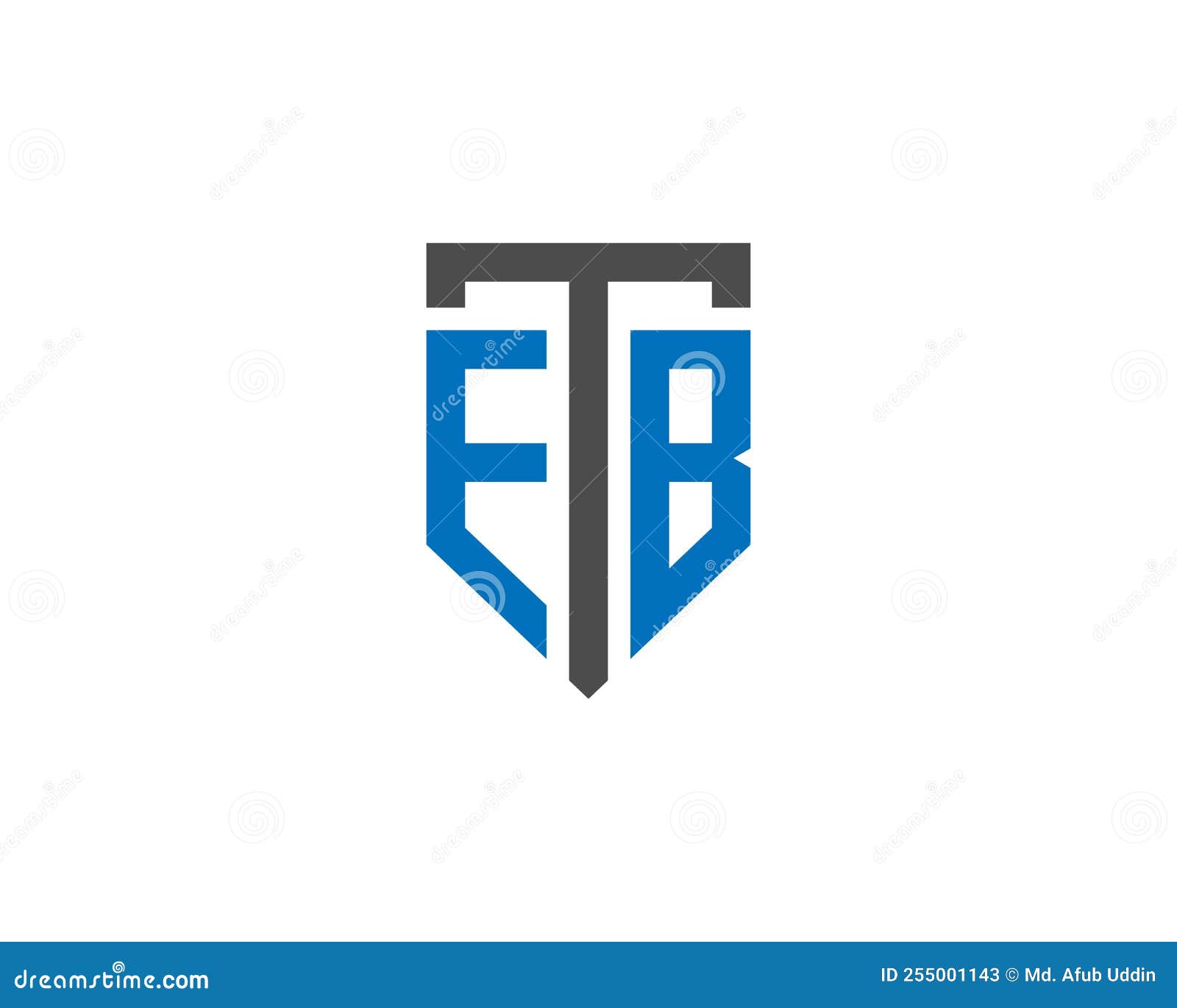 Initial Letter FTB Flat Logo Vector Design Stock Vector - Illustration ...