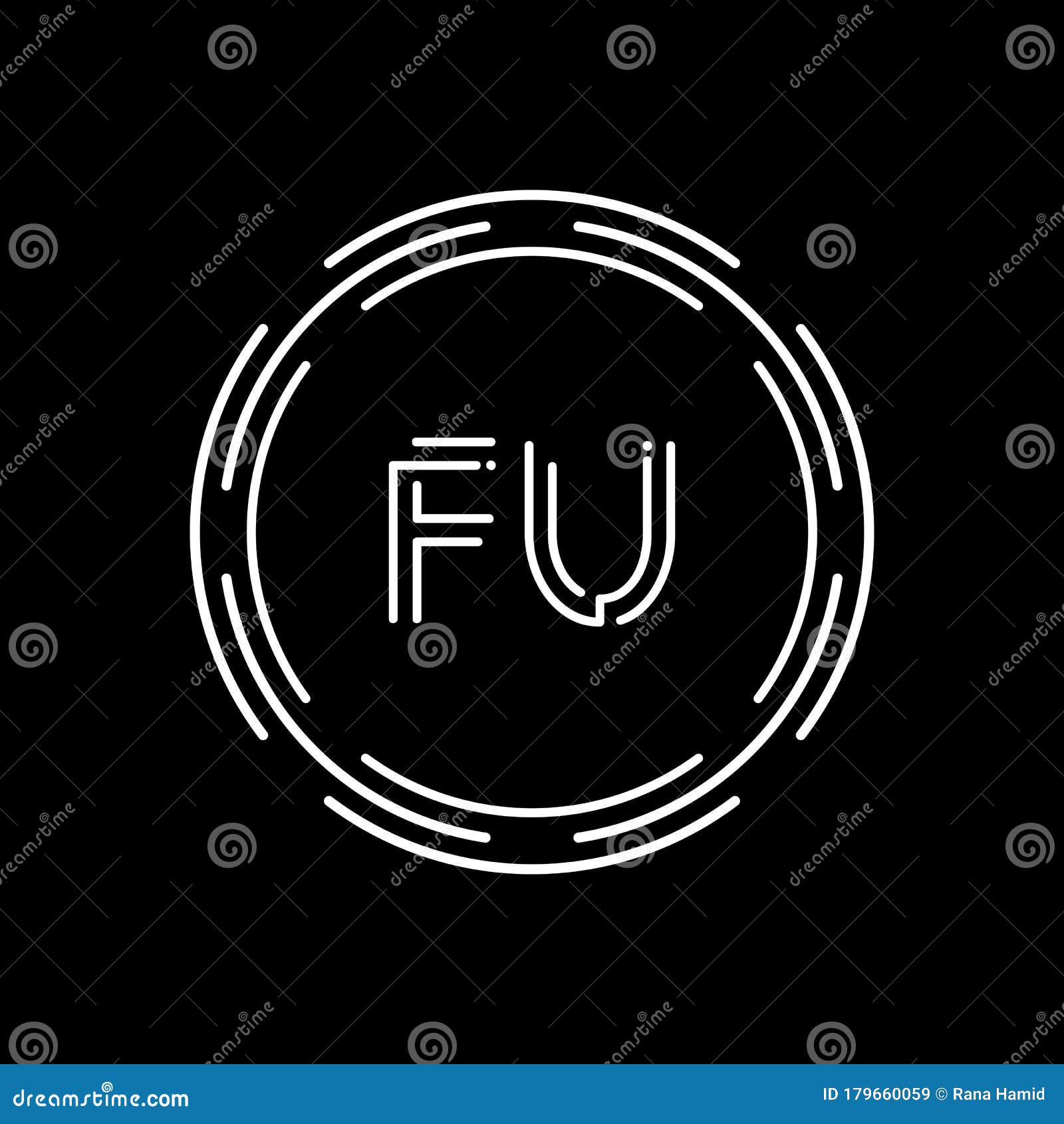 Initial Letter FU Logo Design Vector Template. Creative Linked ...