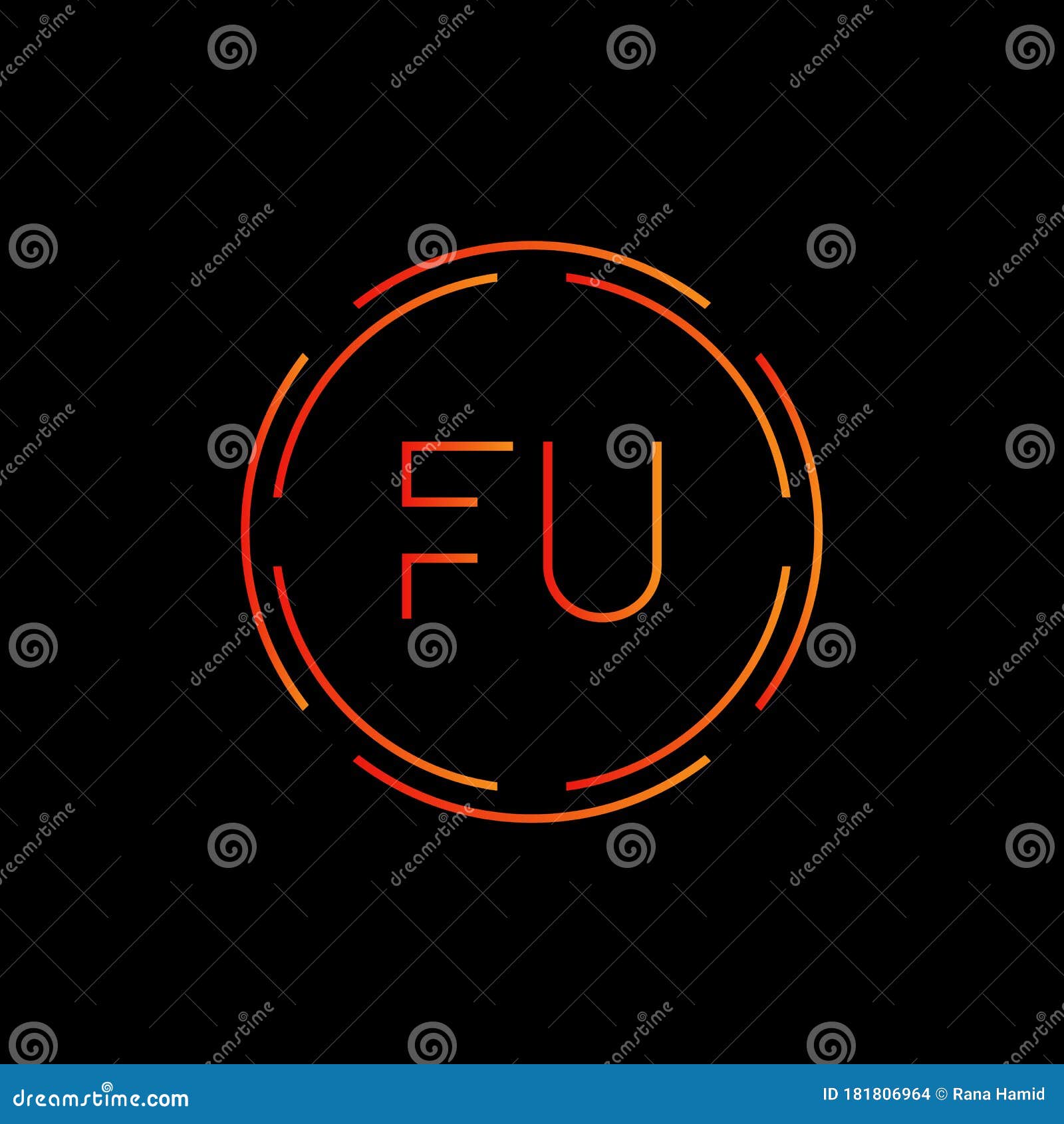Initial Letter FU Logo Design Vector Template. Creative Linked ...