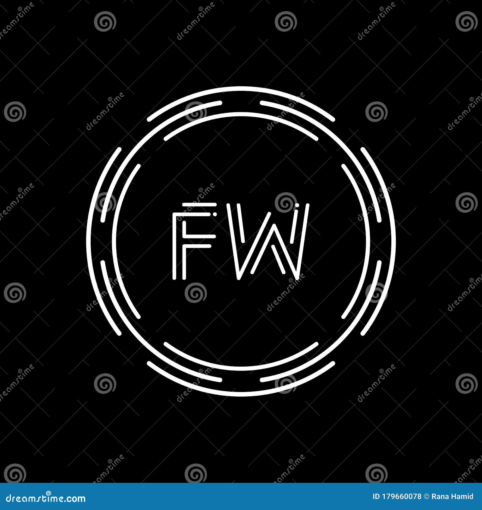 Initial Letter FW Logo Design Vector Template. Creative Linked ...