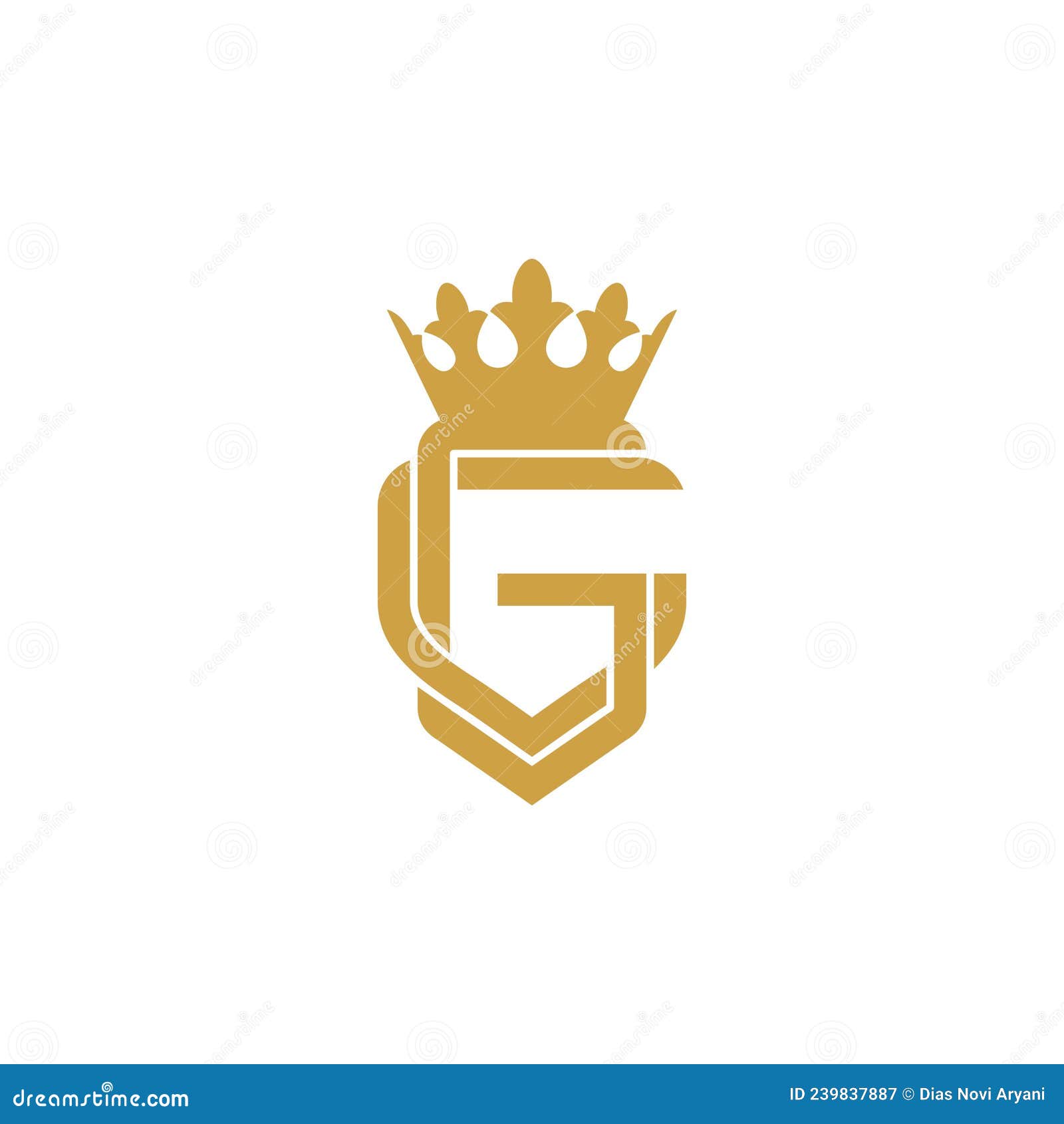 Initial Letter G or GG Vector Logo Design with Crown Logo Stock Vector ...