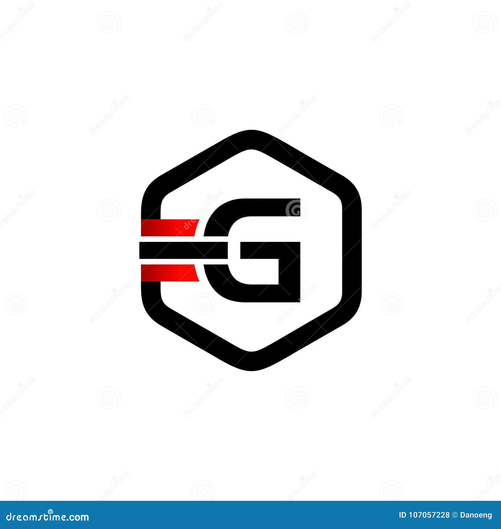 Initial Letter G Hexagon Strip Logo. Stock Illustration - Illustration ...