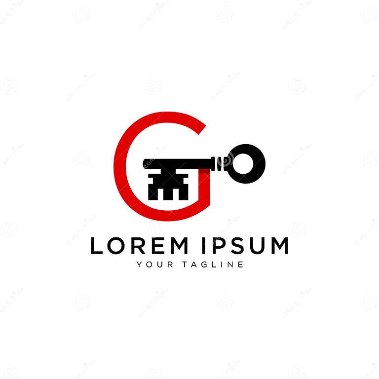Initial Letter G Key Logo Concept, Key with Letter G, Vector Logo ...