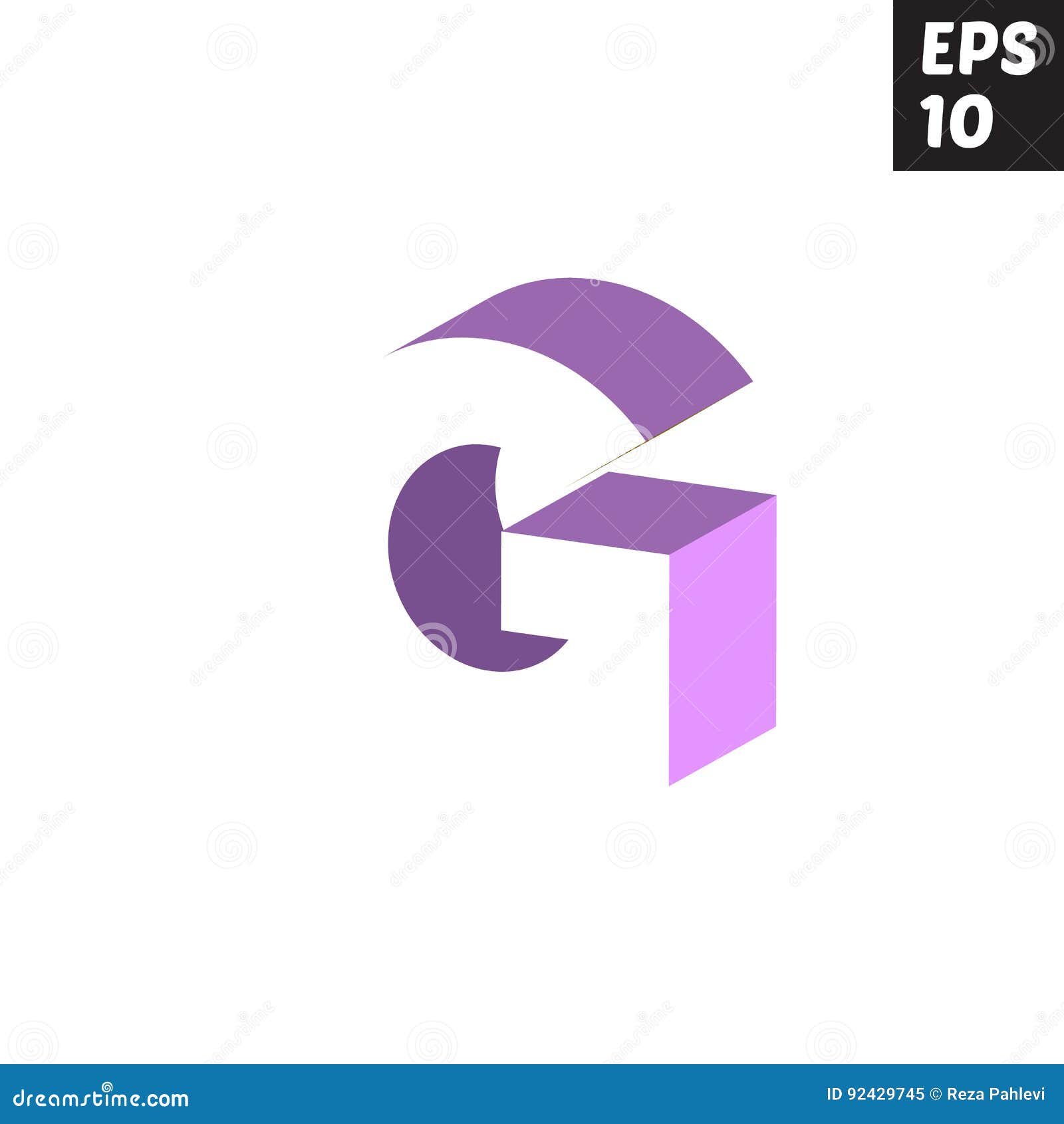 Initial Letter G Lowercase Logo Design Template Block Violet Purple ...