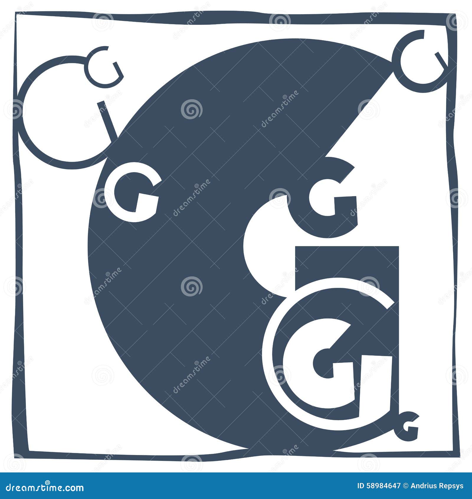 Initial letter G stock vector. Illustration of banner - 58984647