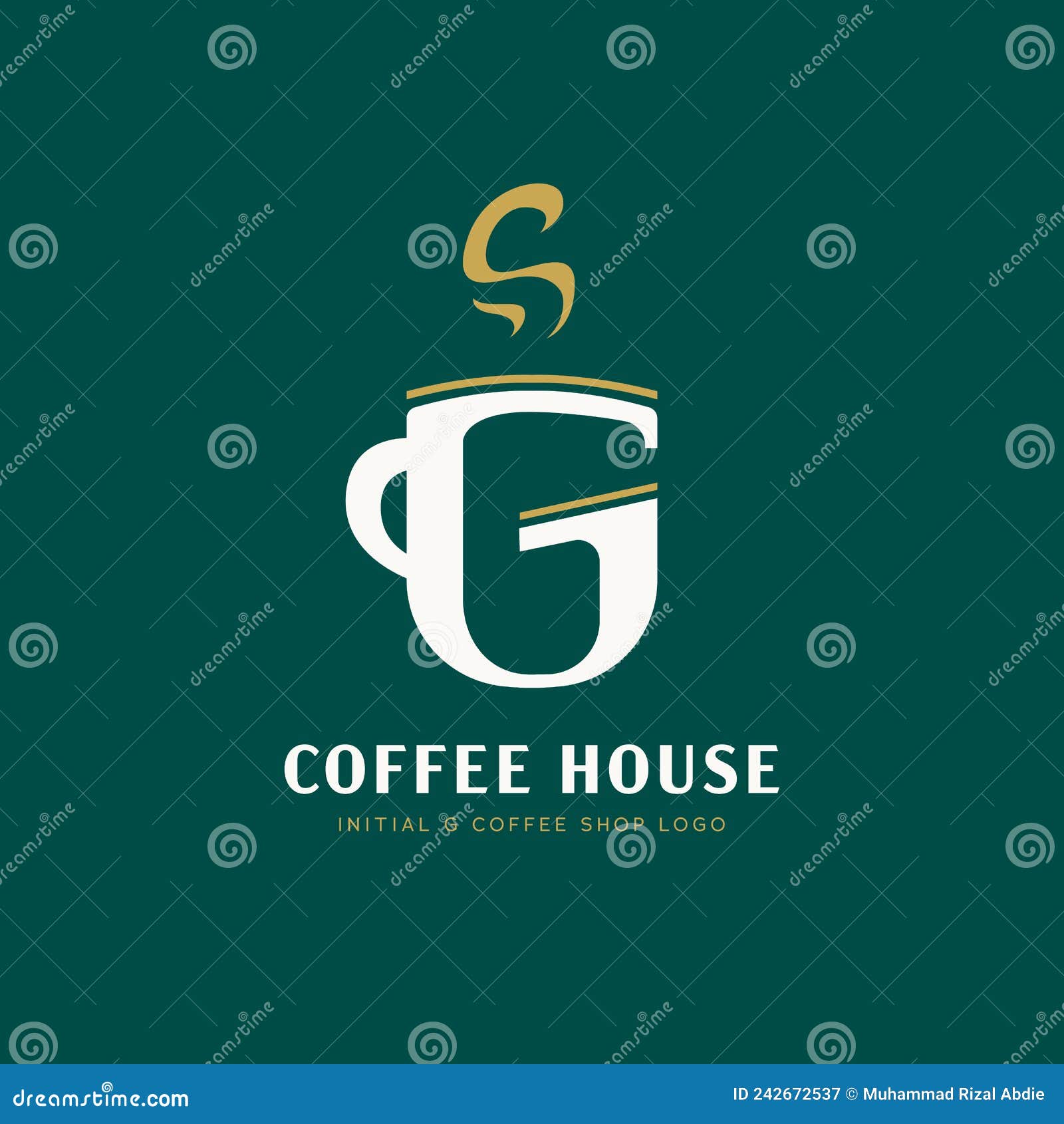 Initial Letter G Premium Coffee House Logo Icon Template Stock Vector ...