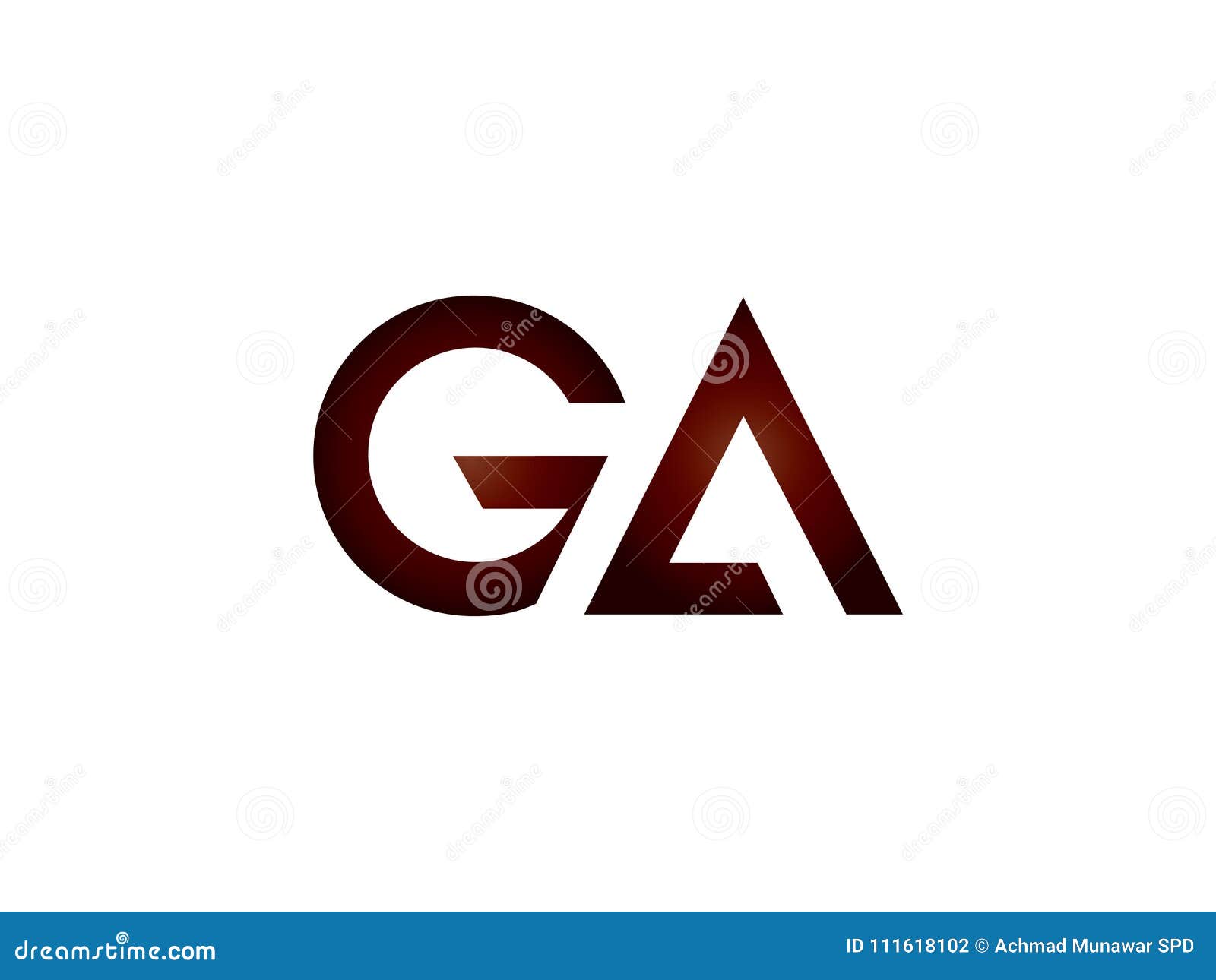 Initial Letter GA Design Logo Vector Graphic Branding Letter Element ...