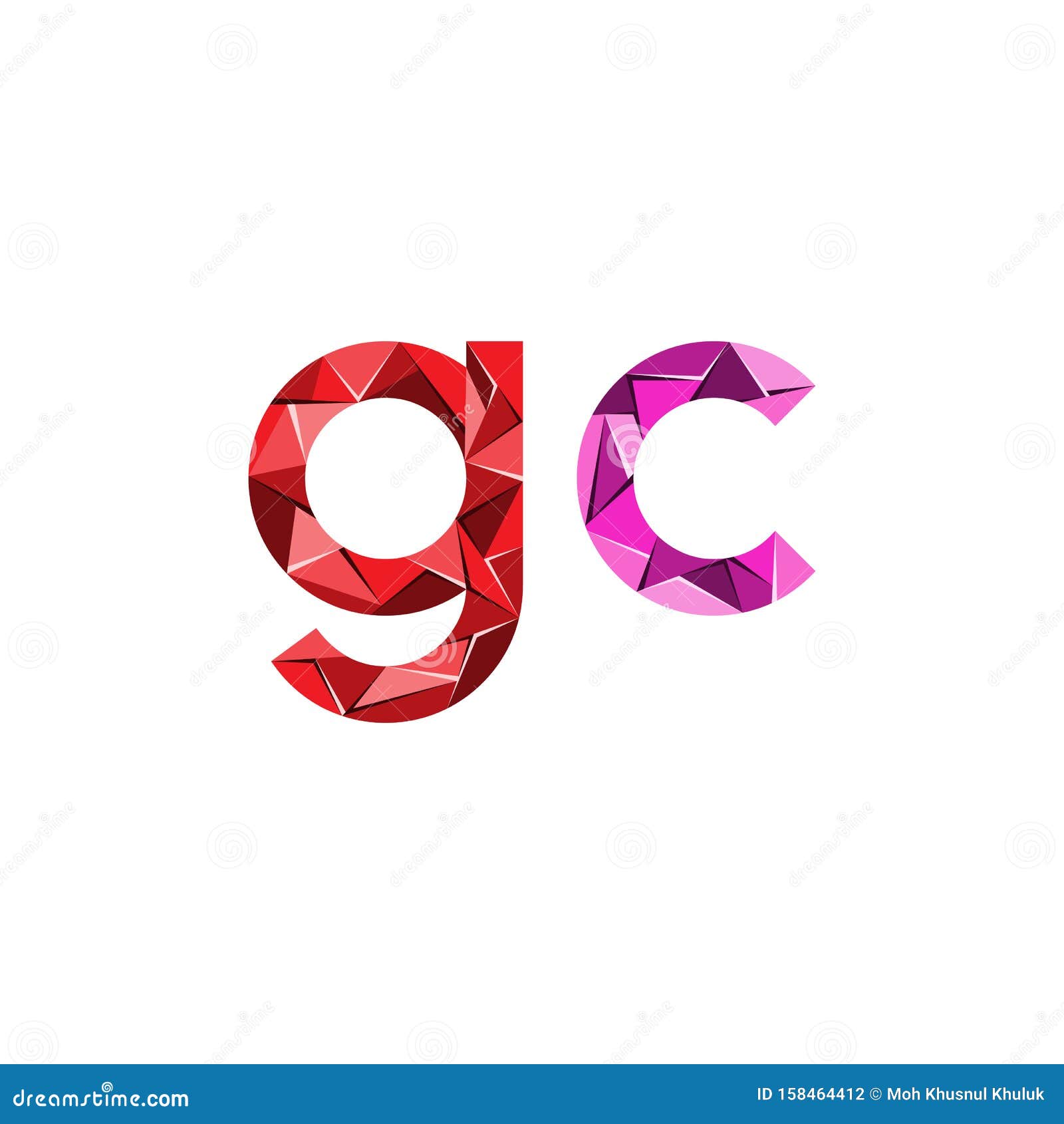 Initial Letter Gc Abstract Triangle Logo Vector Stock Vector ...