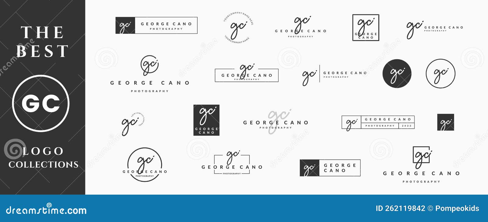 Initial Letter GC G Logo Handwriting, Signature and Script Vector ...