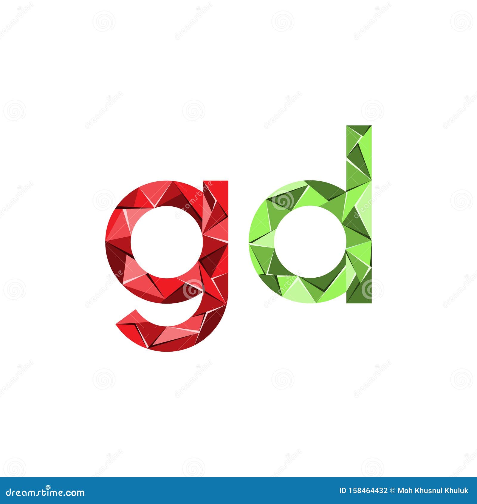 Initial Letter Gd Abstract Triangle Logo Vector Stock Vector ...