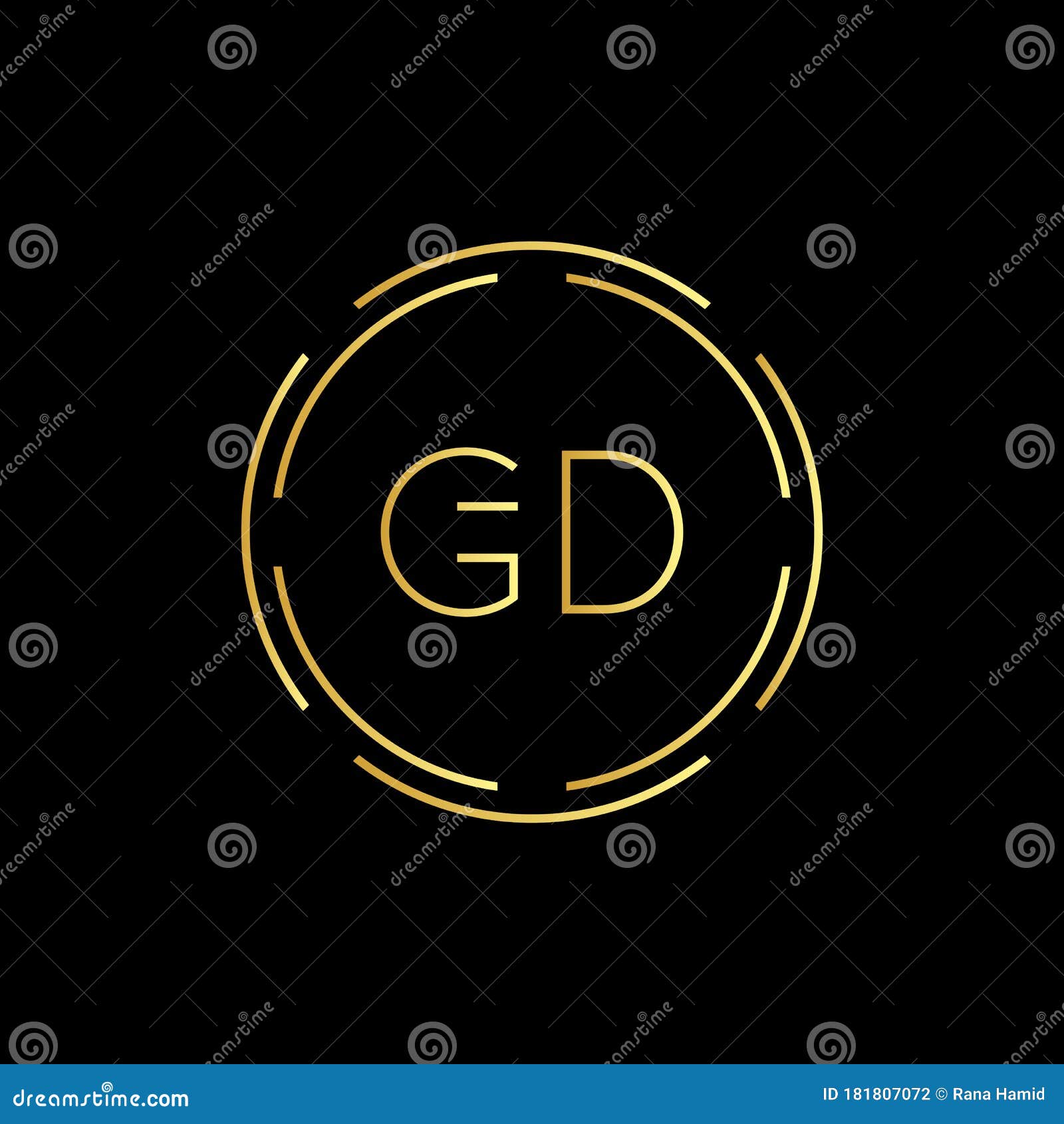 Initial Letter GD Creative Logo Design Vector Template. Digital Luxury ...