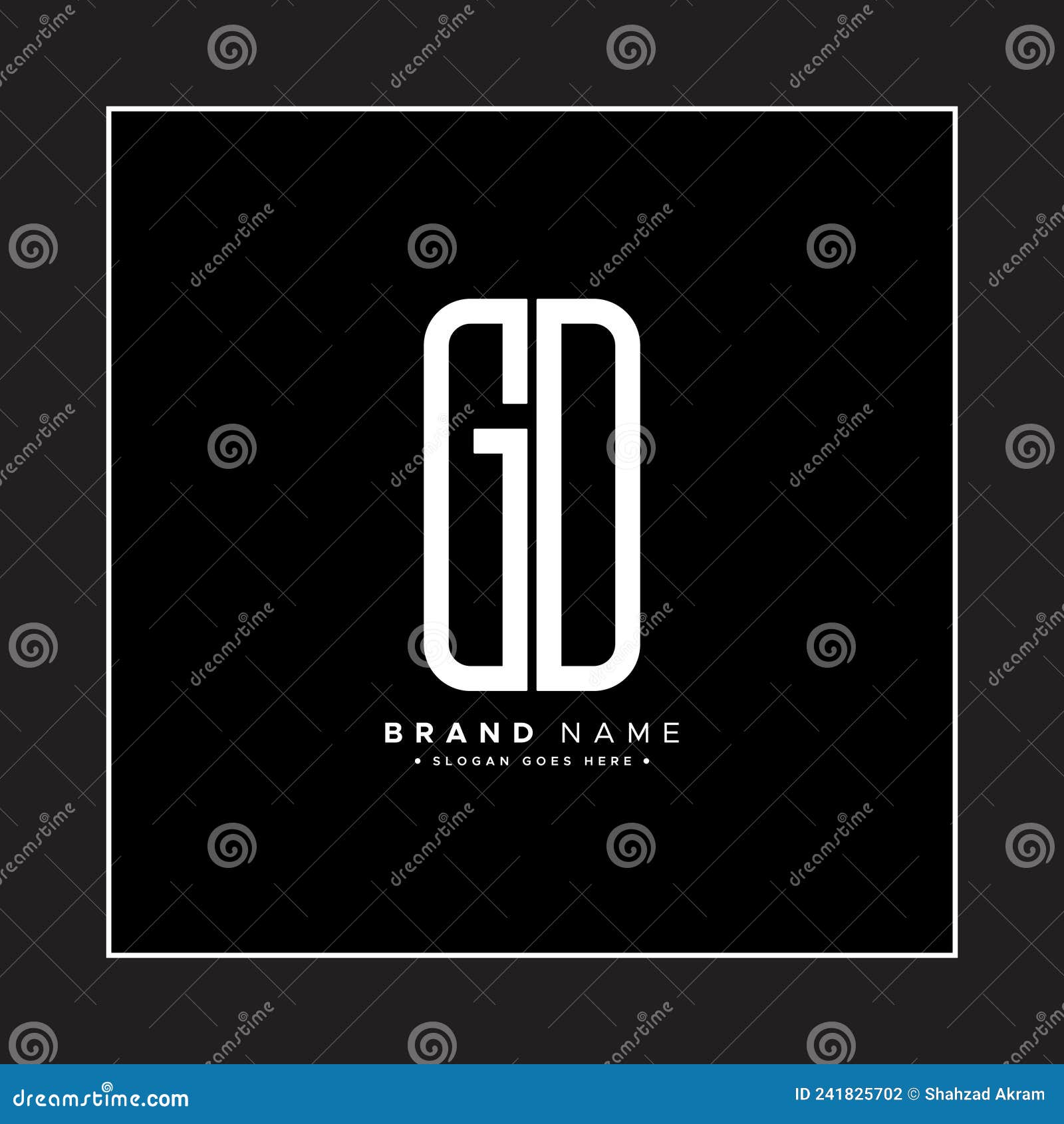 Initial Letter GD Logo - Minimal Business Logo for Alphabet G and D Stock Vector - Illustration ...