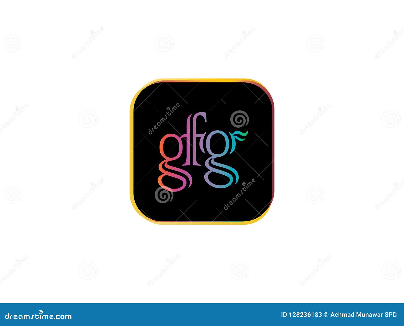 Initial Letter GFG Fire Design Logo Vector Graphic Branding Letter ...