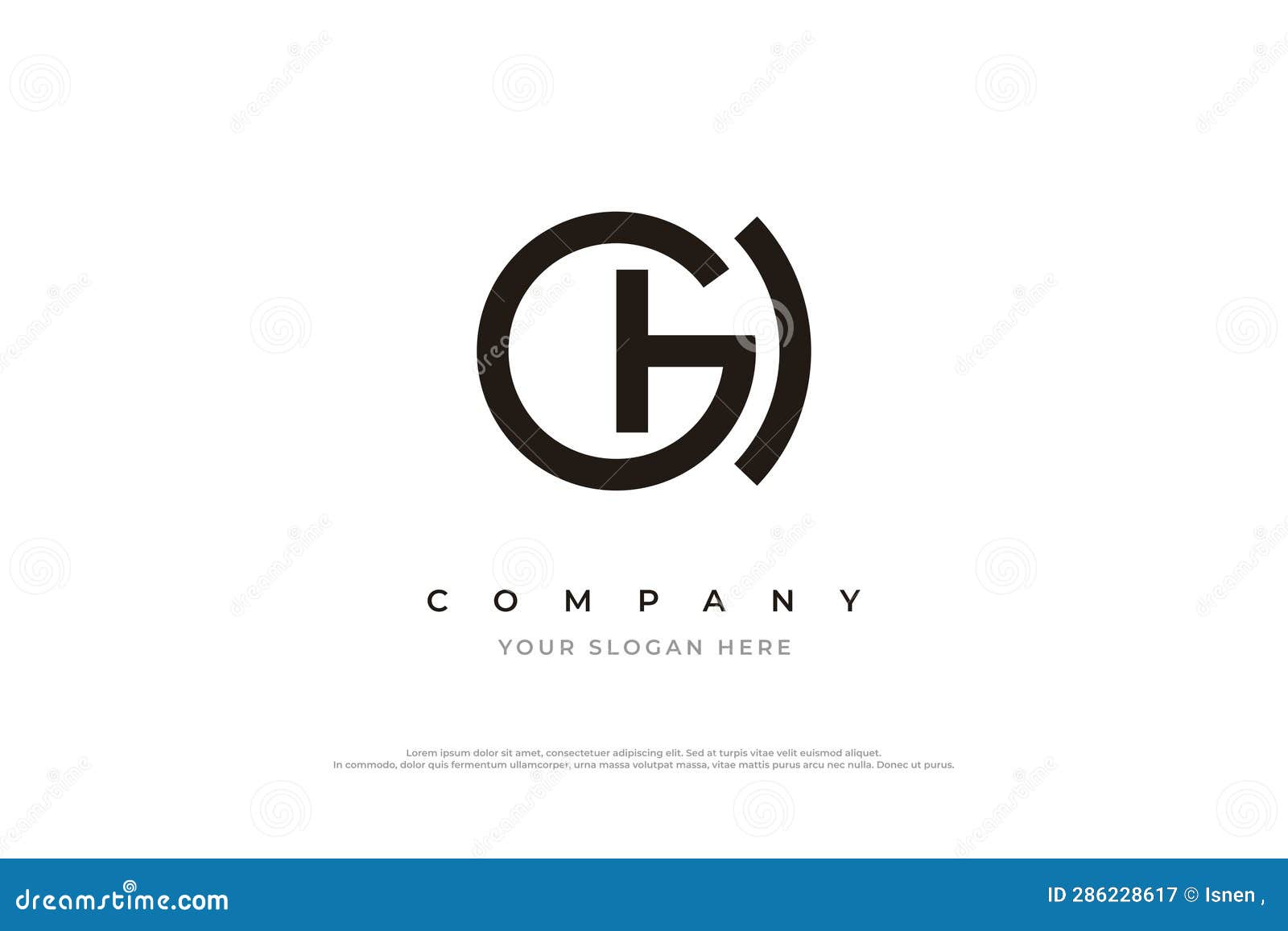 Initial Letter GH Logo Design Stock Illustration - Illustration of ...