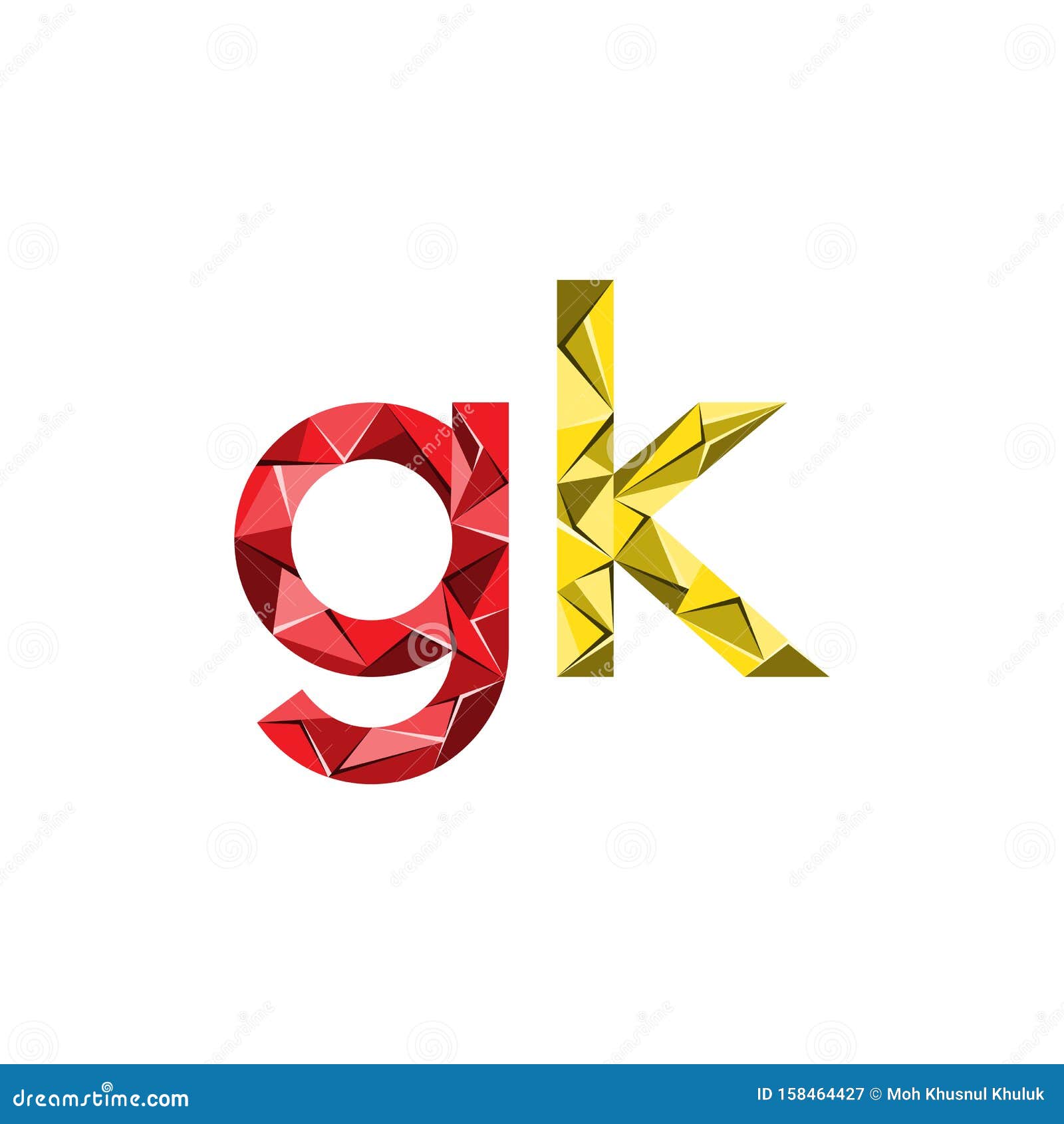 Initial Letter Gk Abstract Triangle Logo Vector Stock Vector ...